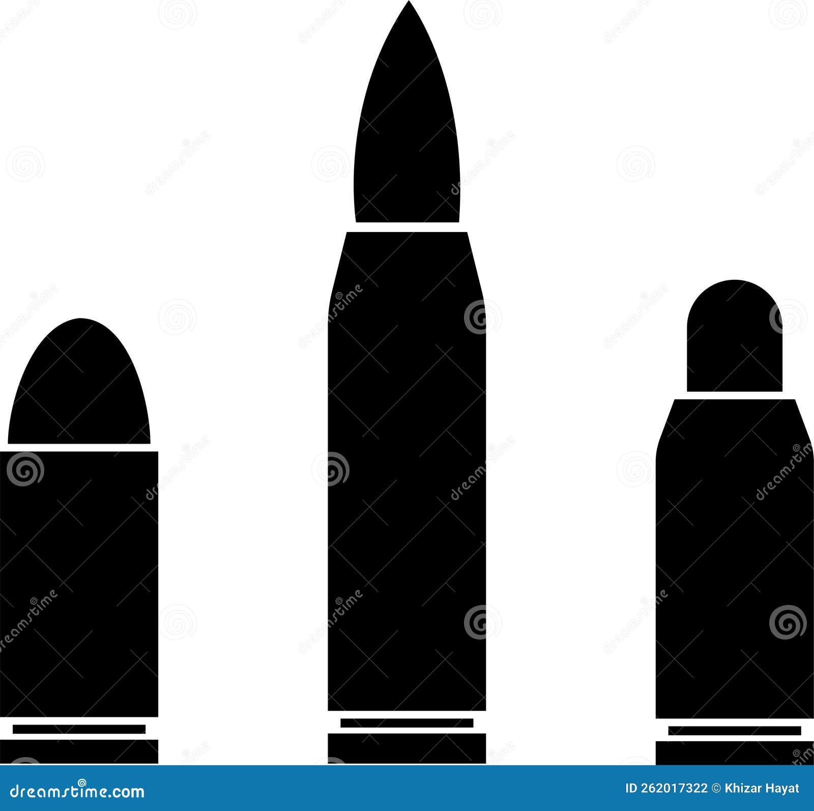 Set Bullets Icons. Collection Gun Bullet. Group Pistol Bullet ...