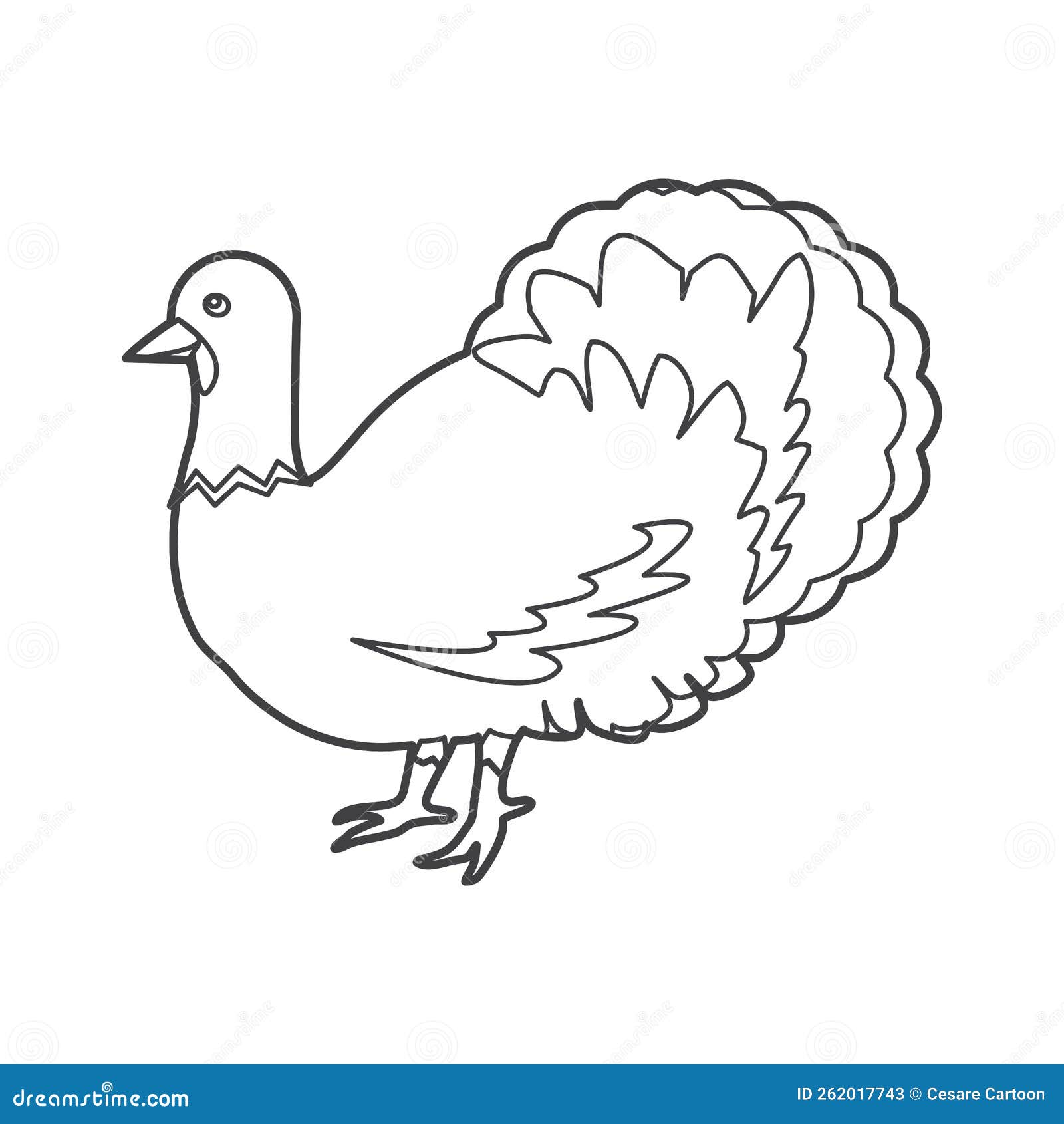 Thin line turkey stock vector. Illustration of turkey - 262017743