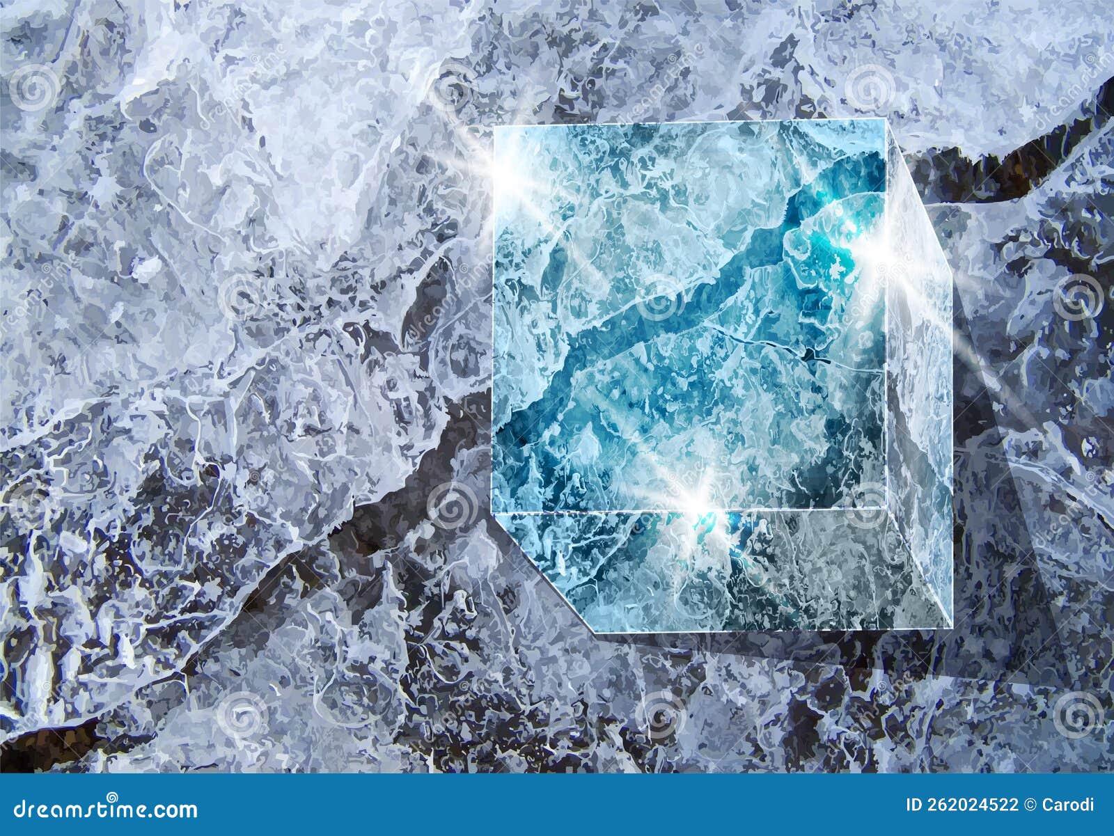 Ice Cube 3d, Winter Wallpaper , Vector Stock Vector - Illustration of market, glass: 262024522
