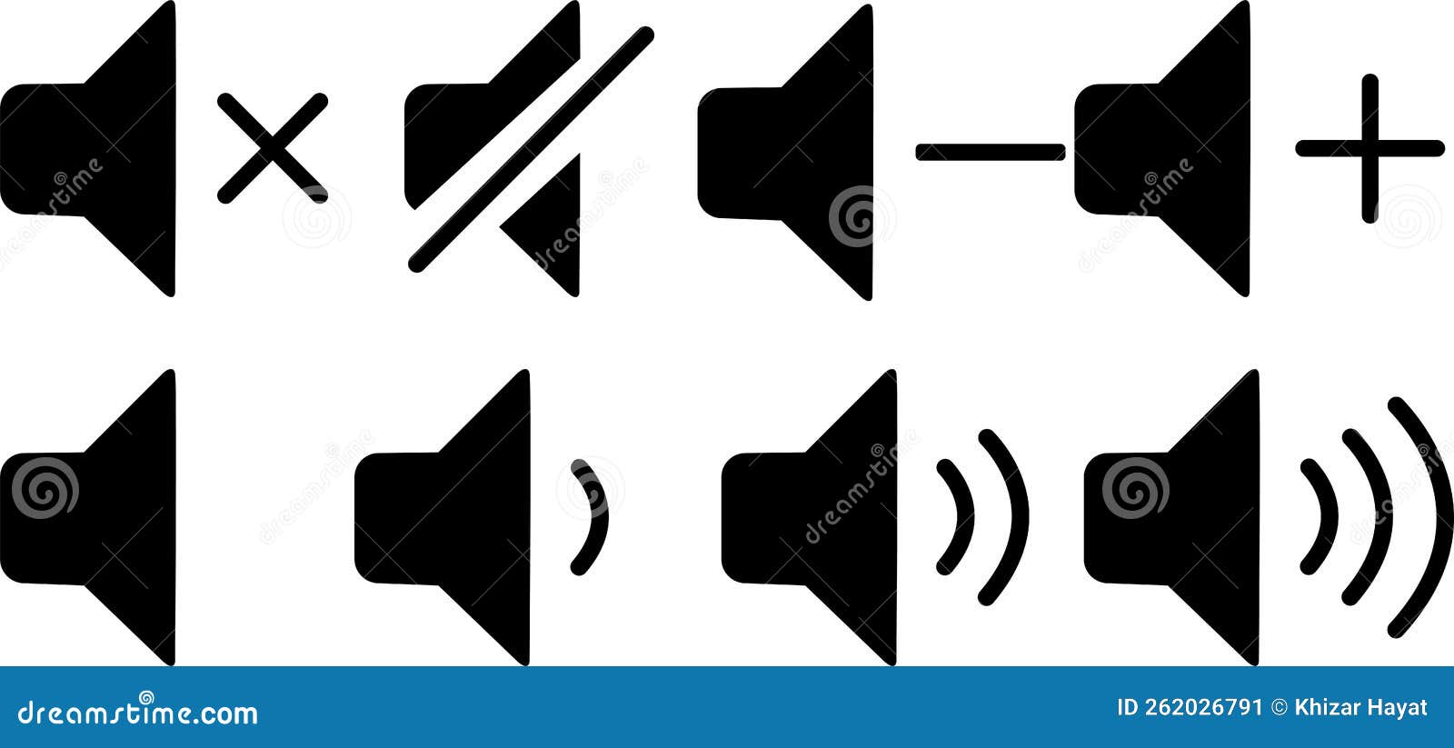 Group Speaker Volume Symbol. Silhouette Volume Icons Set. Sound Volume ...