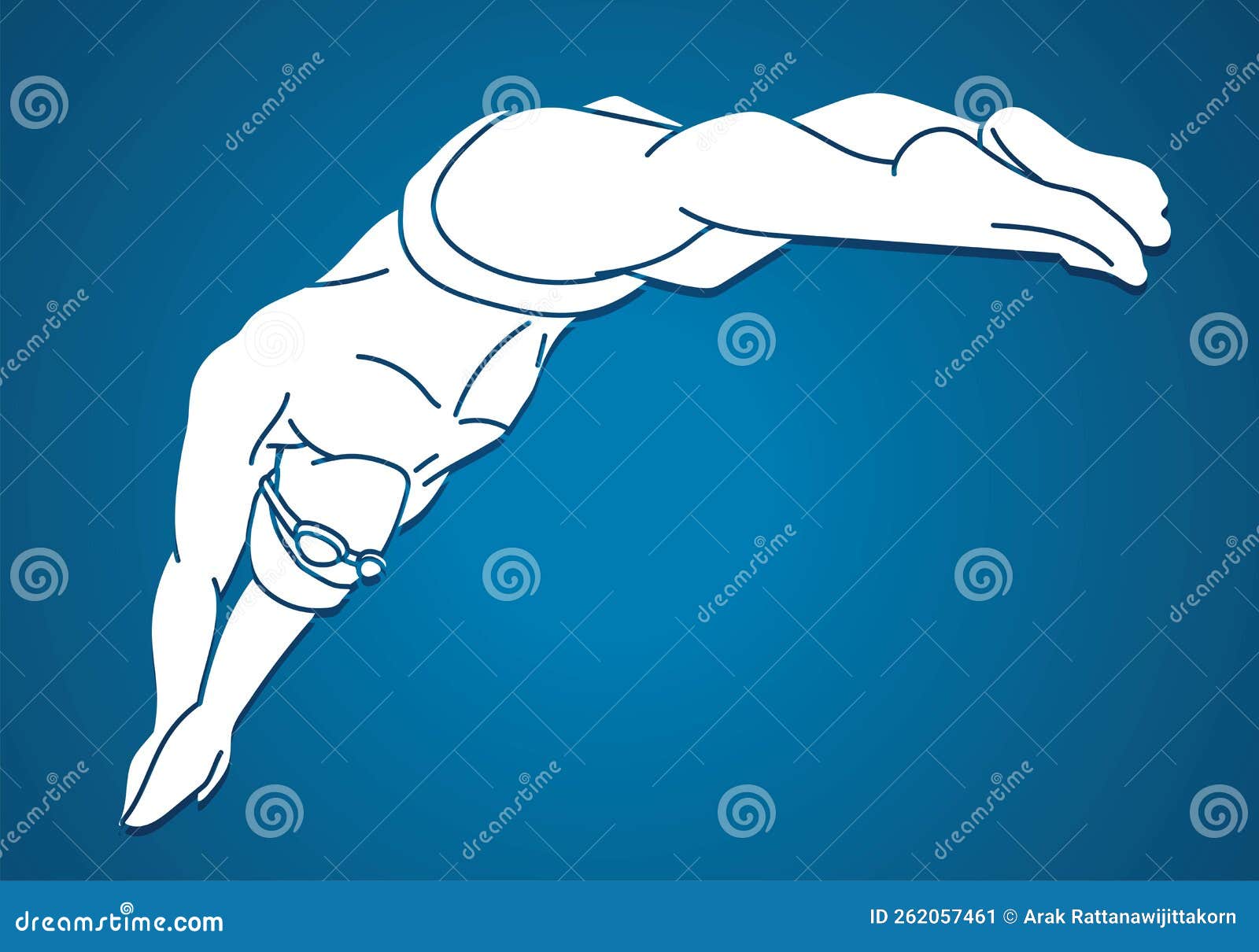 Swimming Sport a Male Swimmer Action Cartoon Silhouette Graphic Vector ...