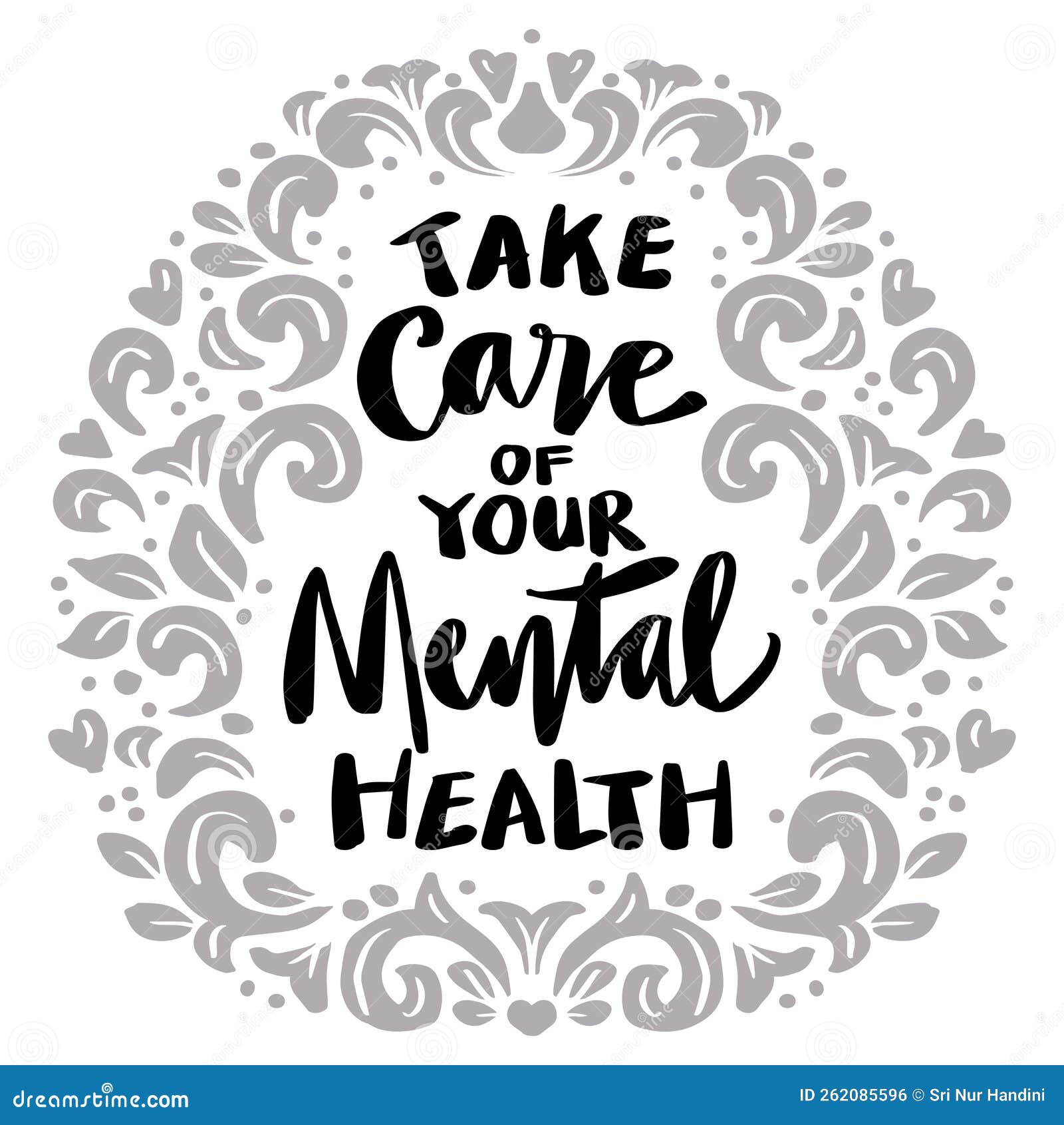 Take Care of Your Mental Health, Hand Lettering. Stock Illustration ...