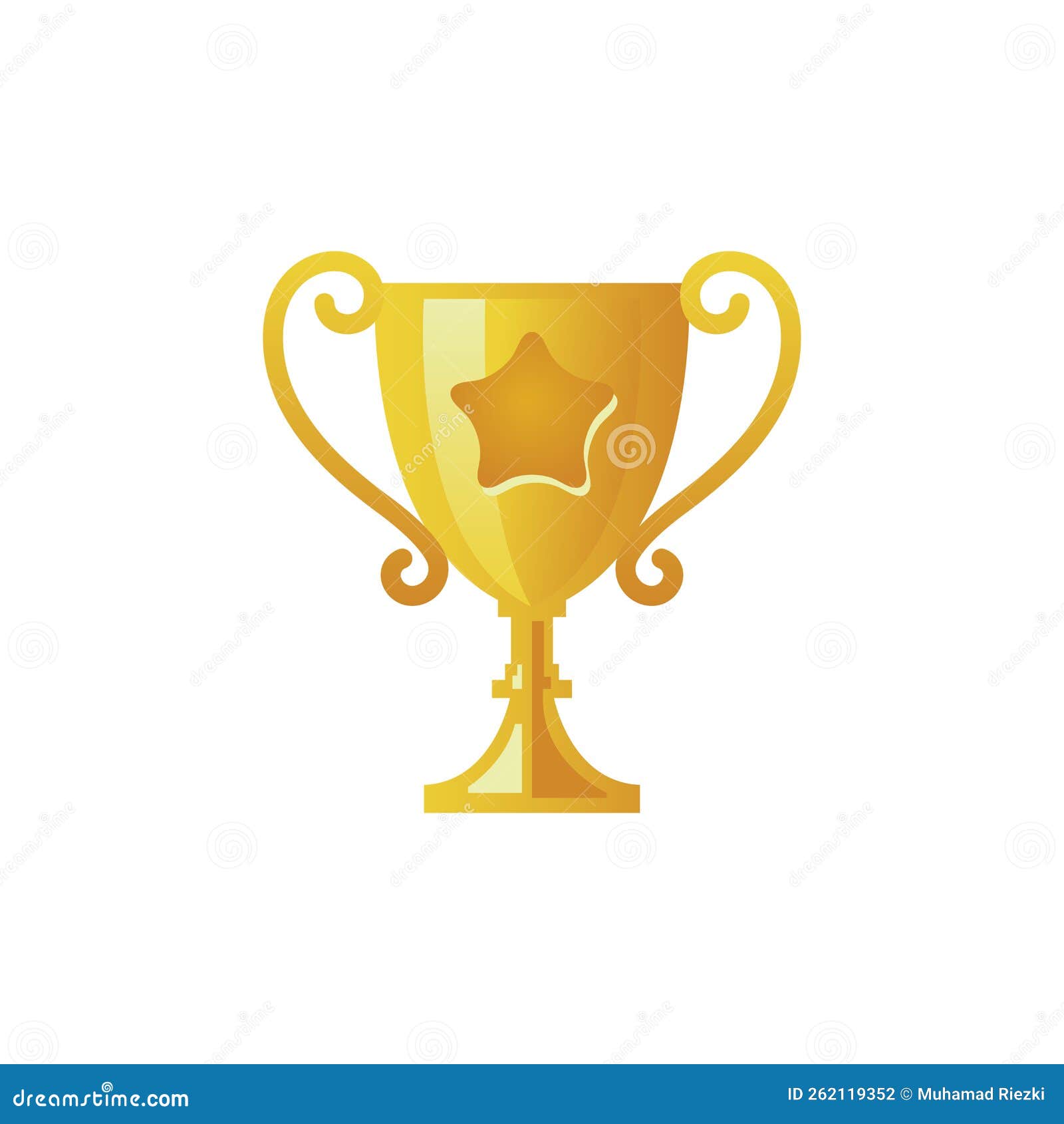 Gold Trophy Icon. Vector Trophy with Golden Gradient Color Stock Vector ...