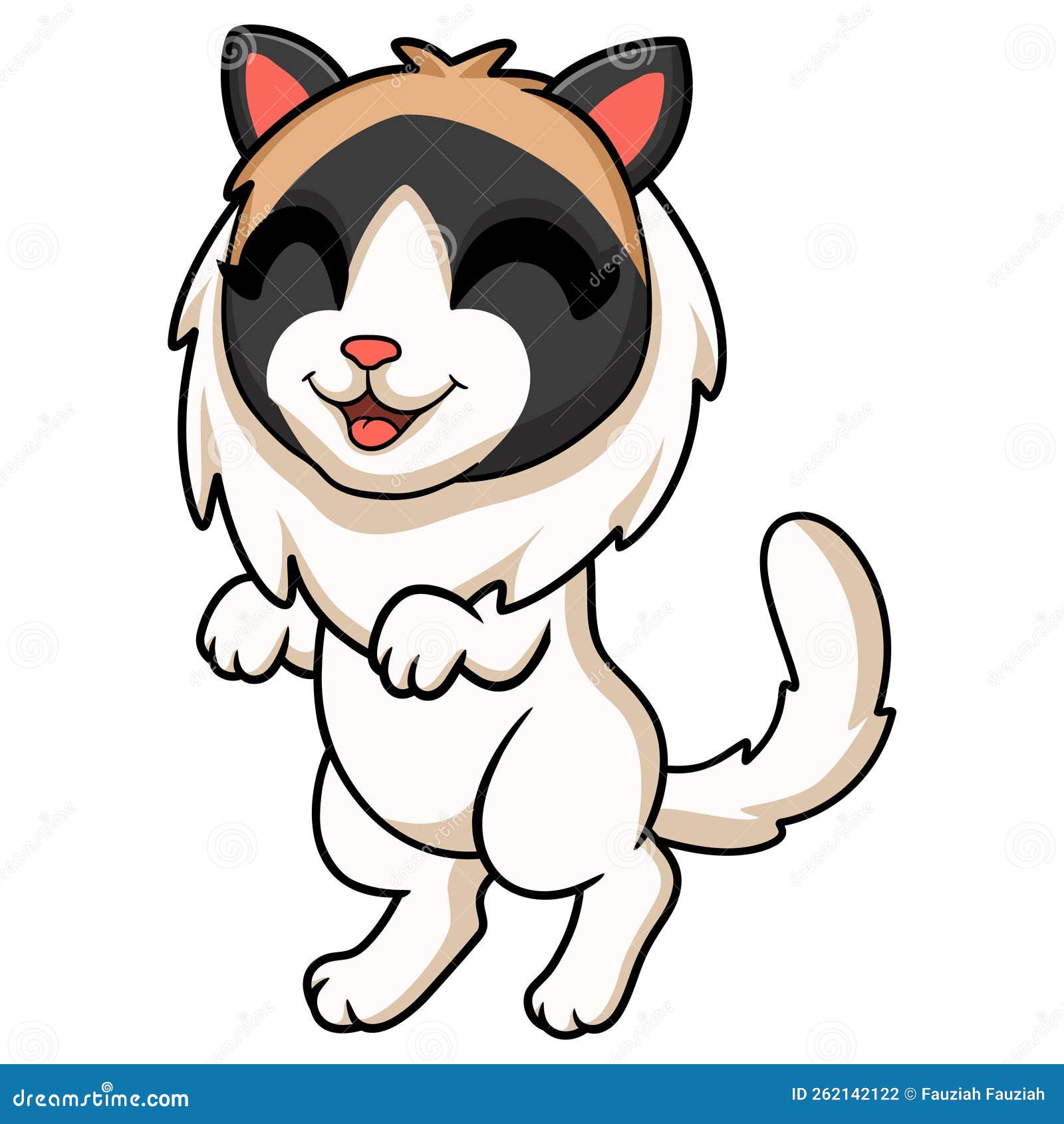 Cute rag doll cat cartoon stock vector. Illustration of baby - 262142122