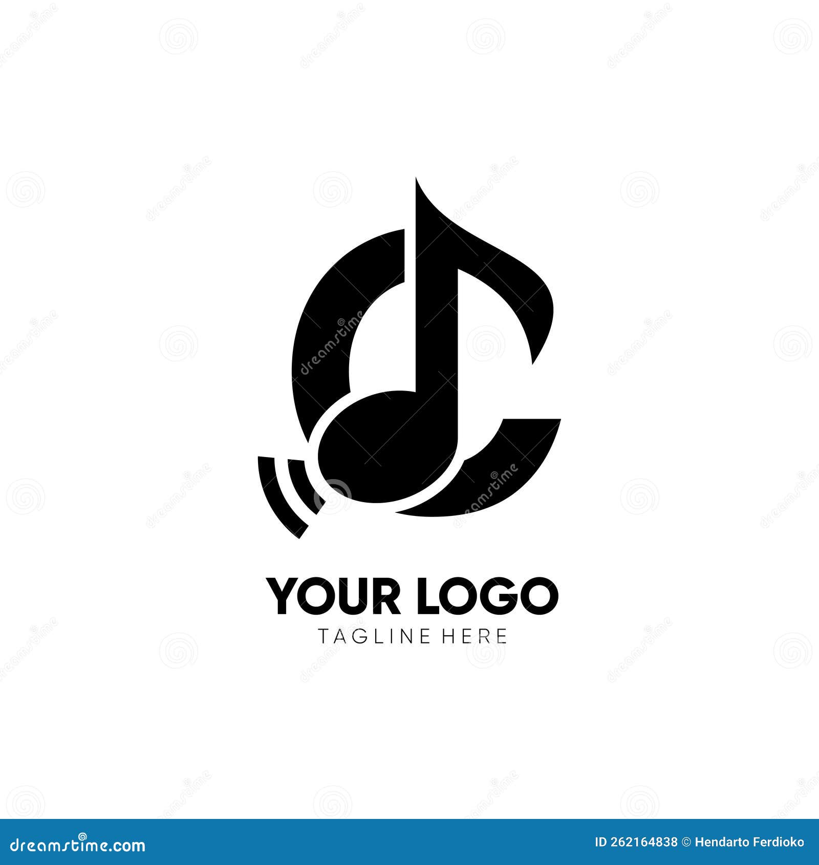 Initial C Music Note Logo Design Icon Vector Graphic Illustration Stock ...