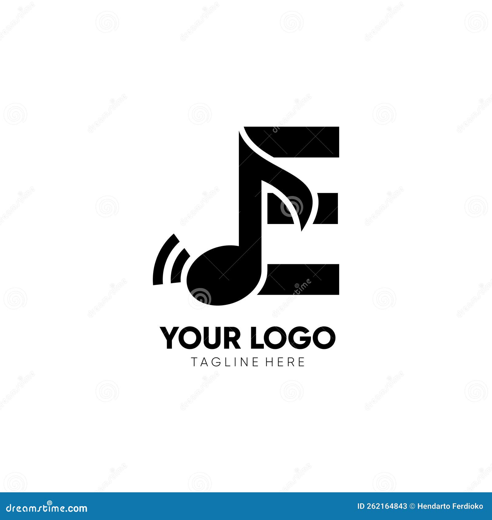 Initial E Music Note Logo Design Icon Vector Graphic Illustration Stock ...