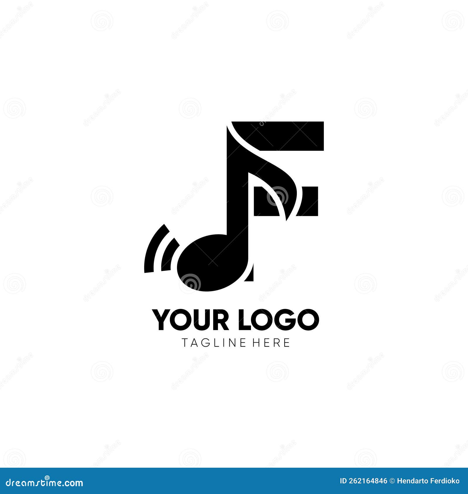 Initial F Music Note Logo Design Icon Vector Graphic Illustration Stock ...