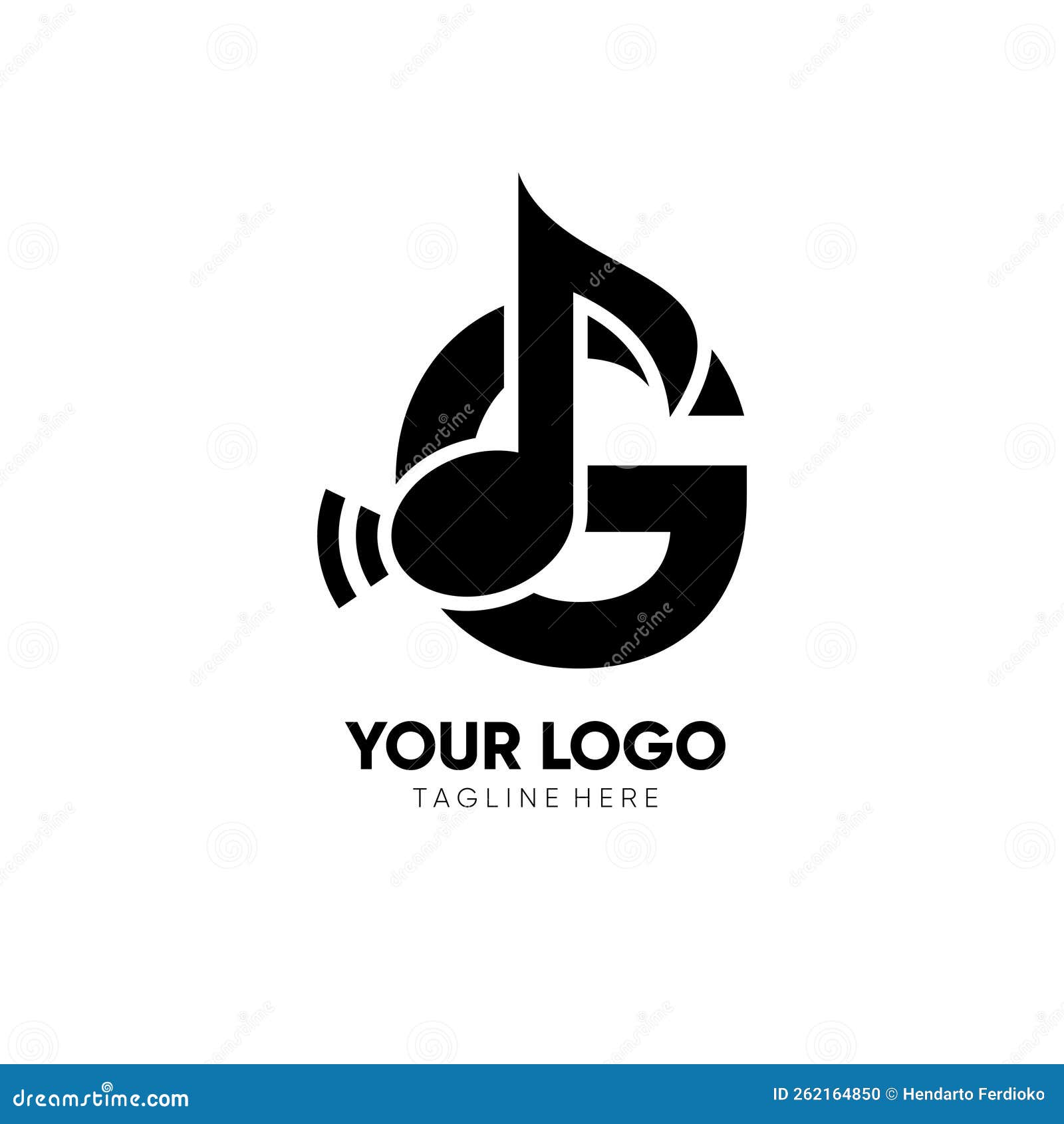 Initial G Music Note Logo Design Icon Vector Graphic Illustration Stock ...