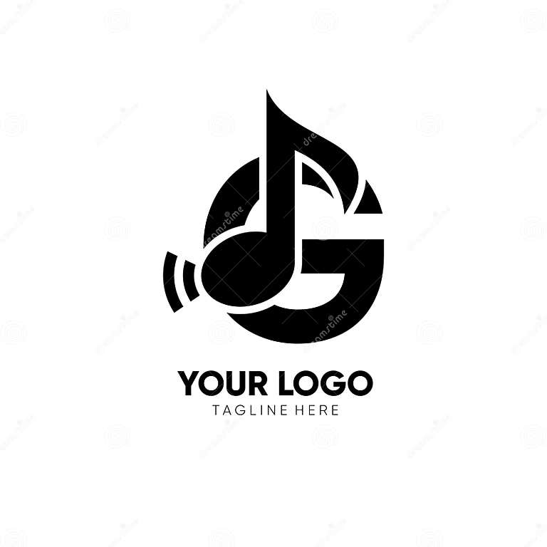 Initial G Music Note Logo Design Icon Vector Graphic Illustration Stock ...