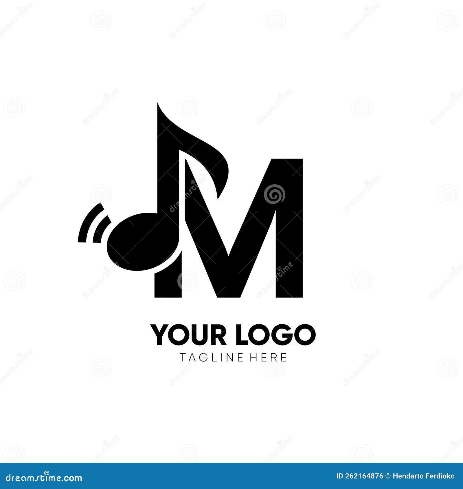 Initial M Music Note Logo Design Icon Vector Graphic Illustration Stock ...