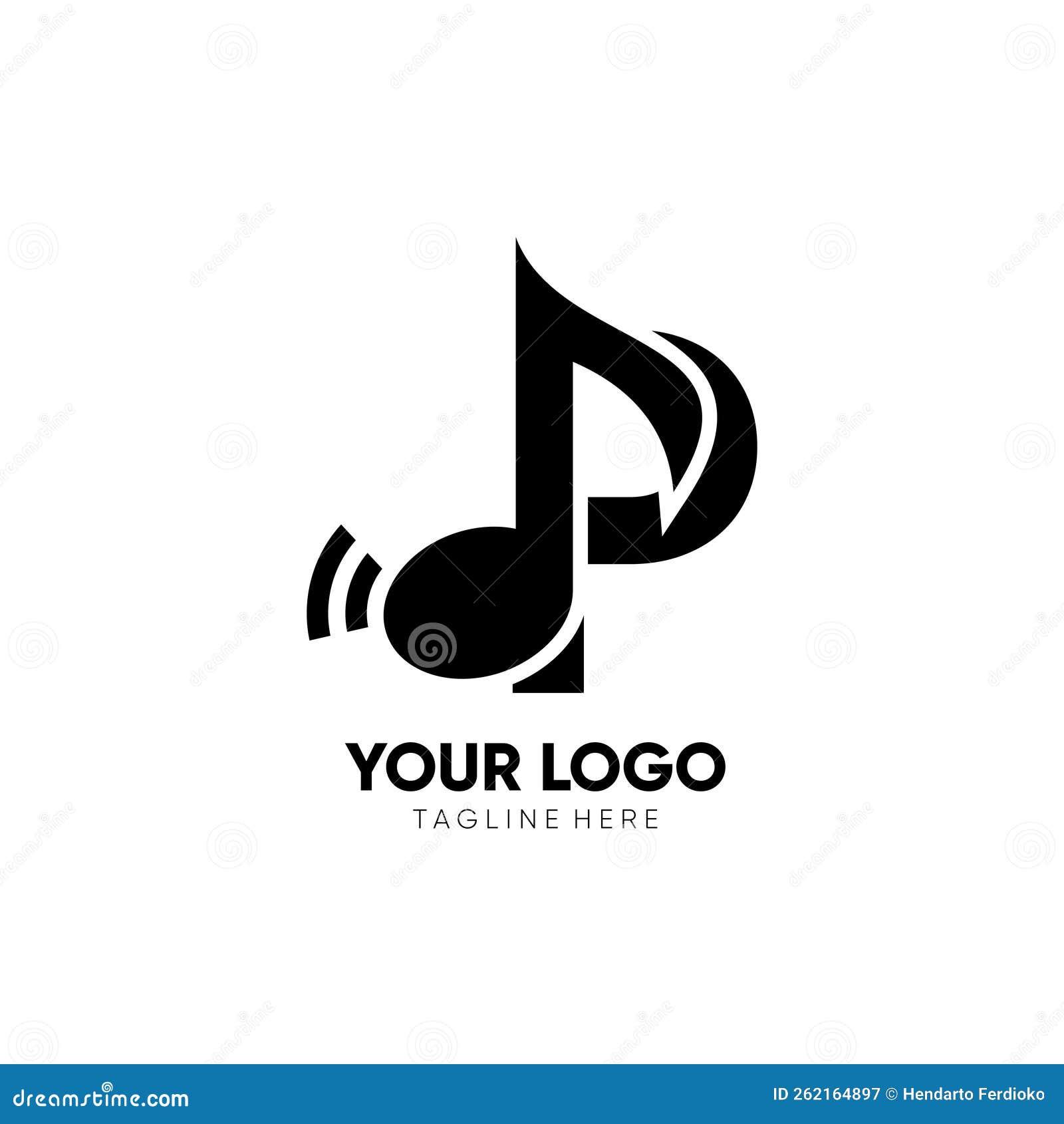 Initial P Music Note Logo Design Icon Vector Graphic Illustration Stock ...