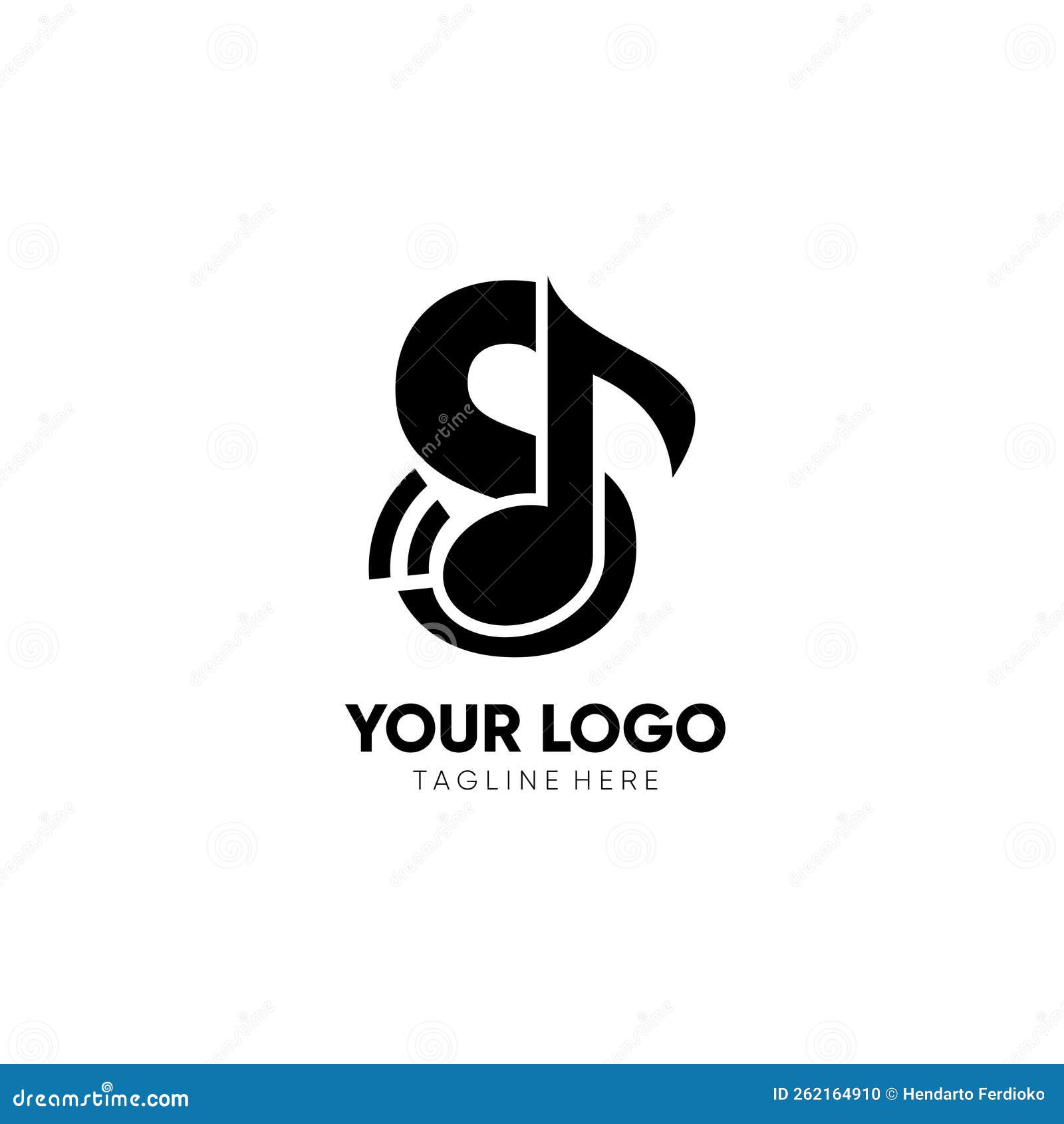 Initial S Music Note Logo Design Icon Vector Graphic Illustration Stock ...