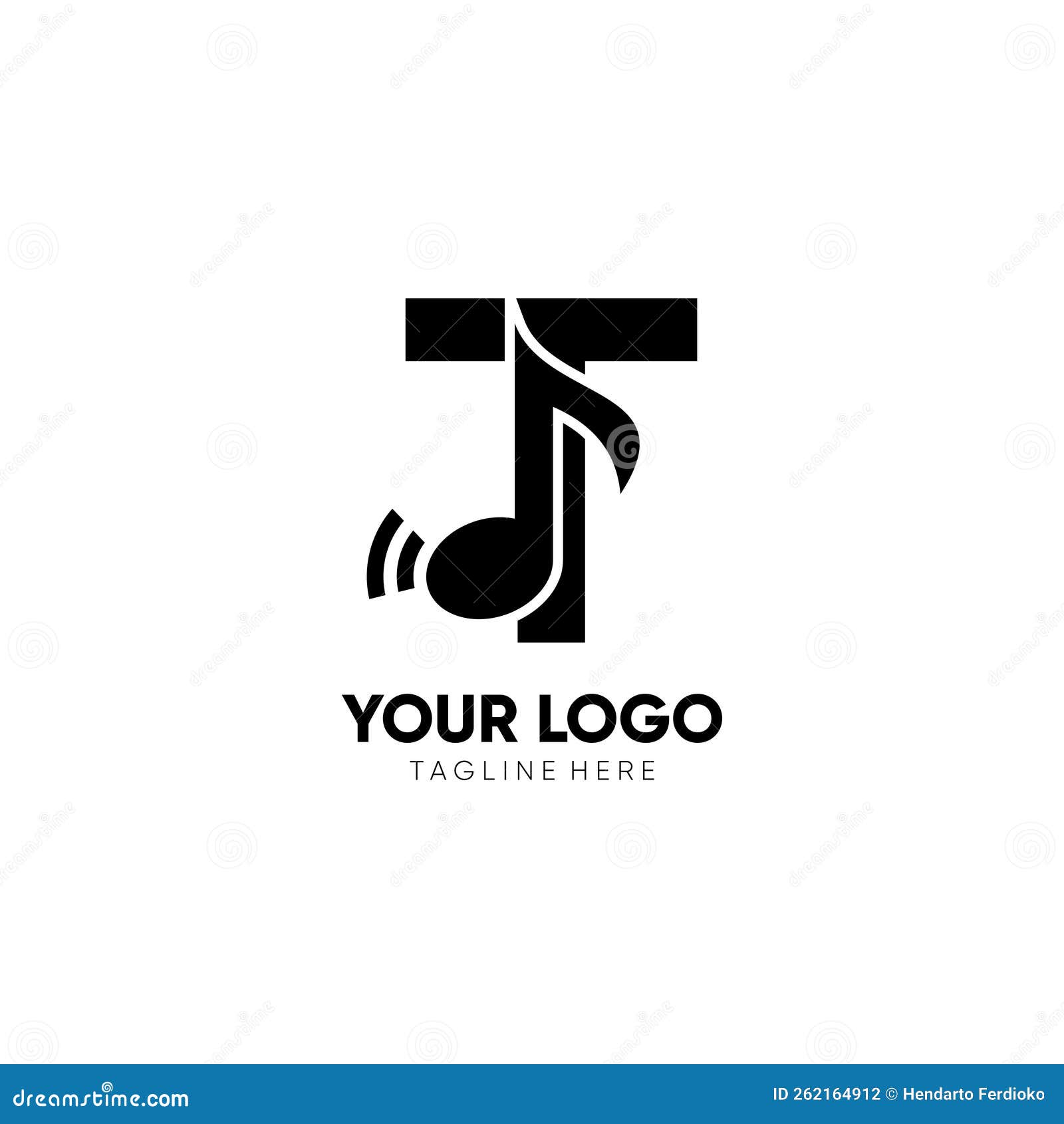 Initial T Music Note Logo Design Icon Vector Graphic Illustration Stock ...