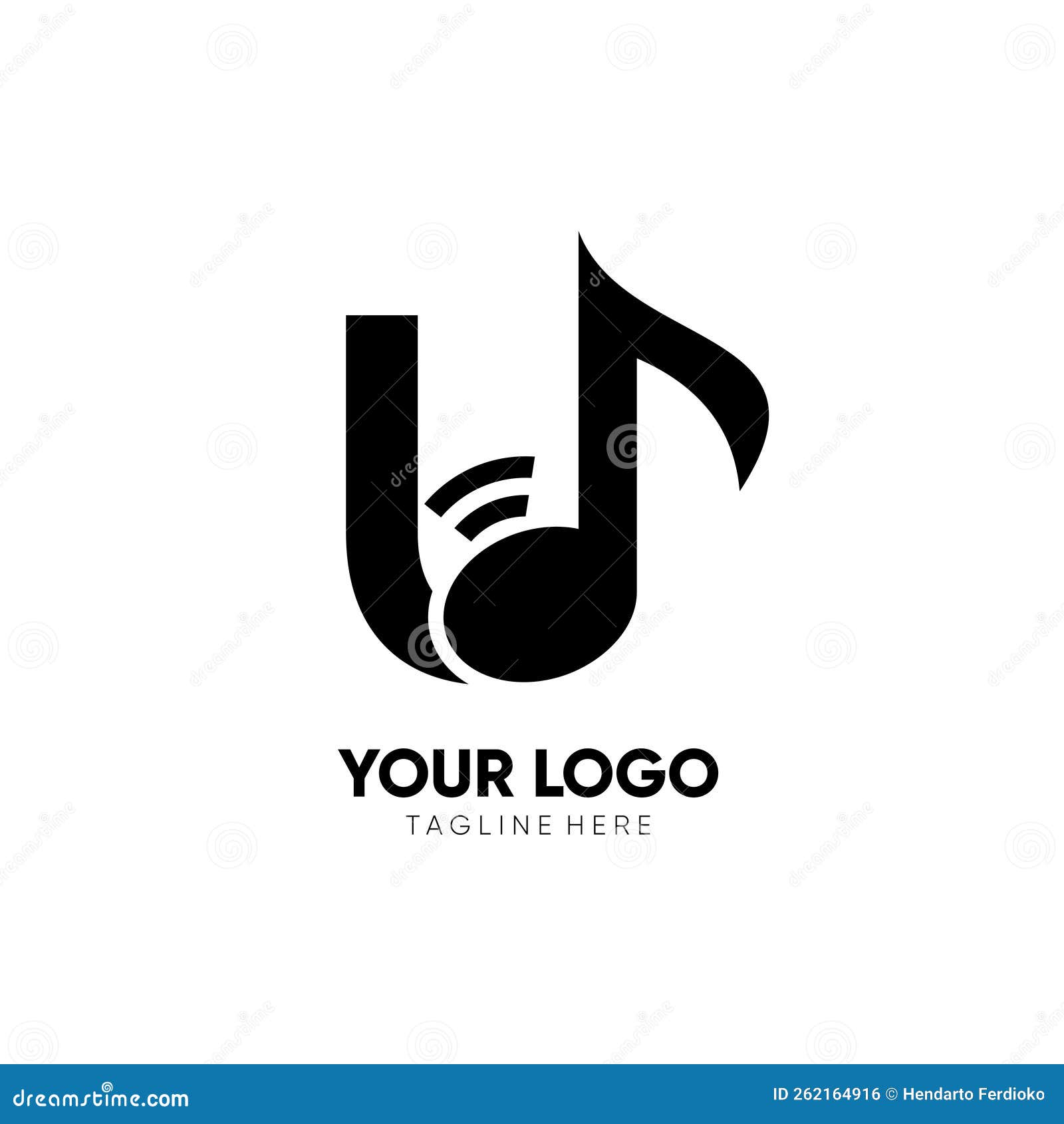Initial U Music Note Logo Design Icon Vector Graphic Illustration Stock ...