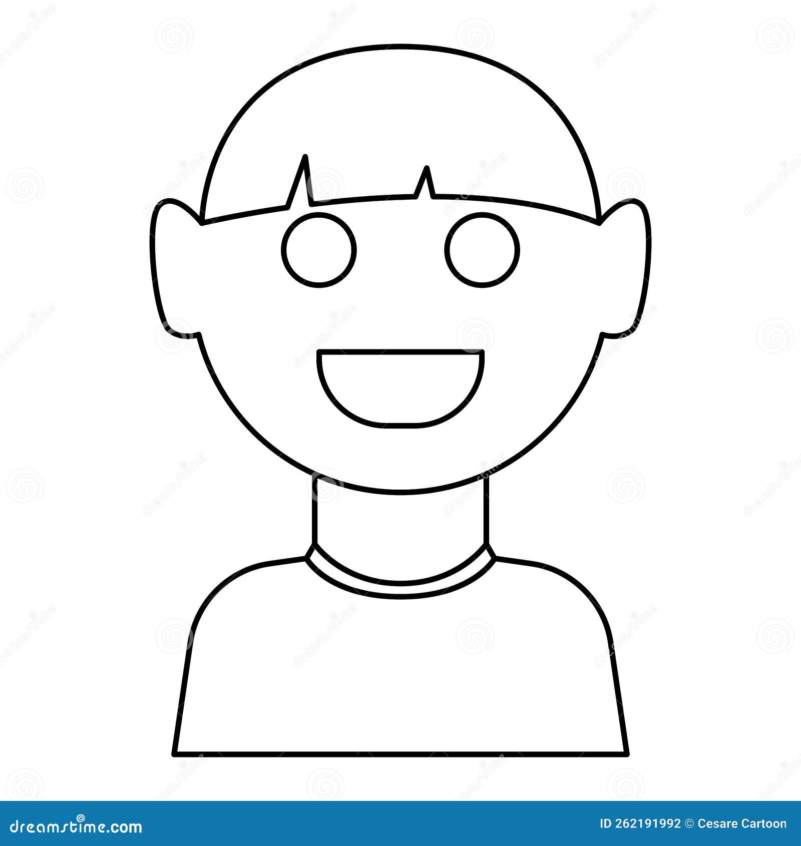 Thin line avatar boy stock vector. Illustration of vector - 262191992