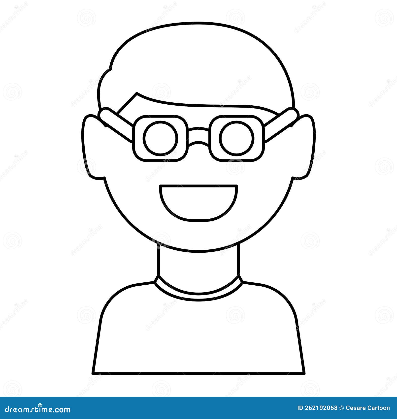 Thin line avatar boy stock vector. Illustration of vector - 262192068
