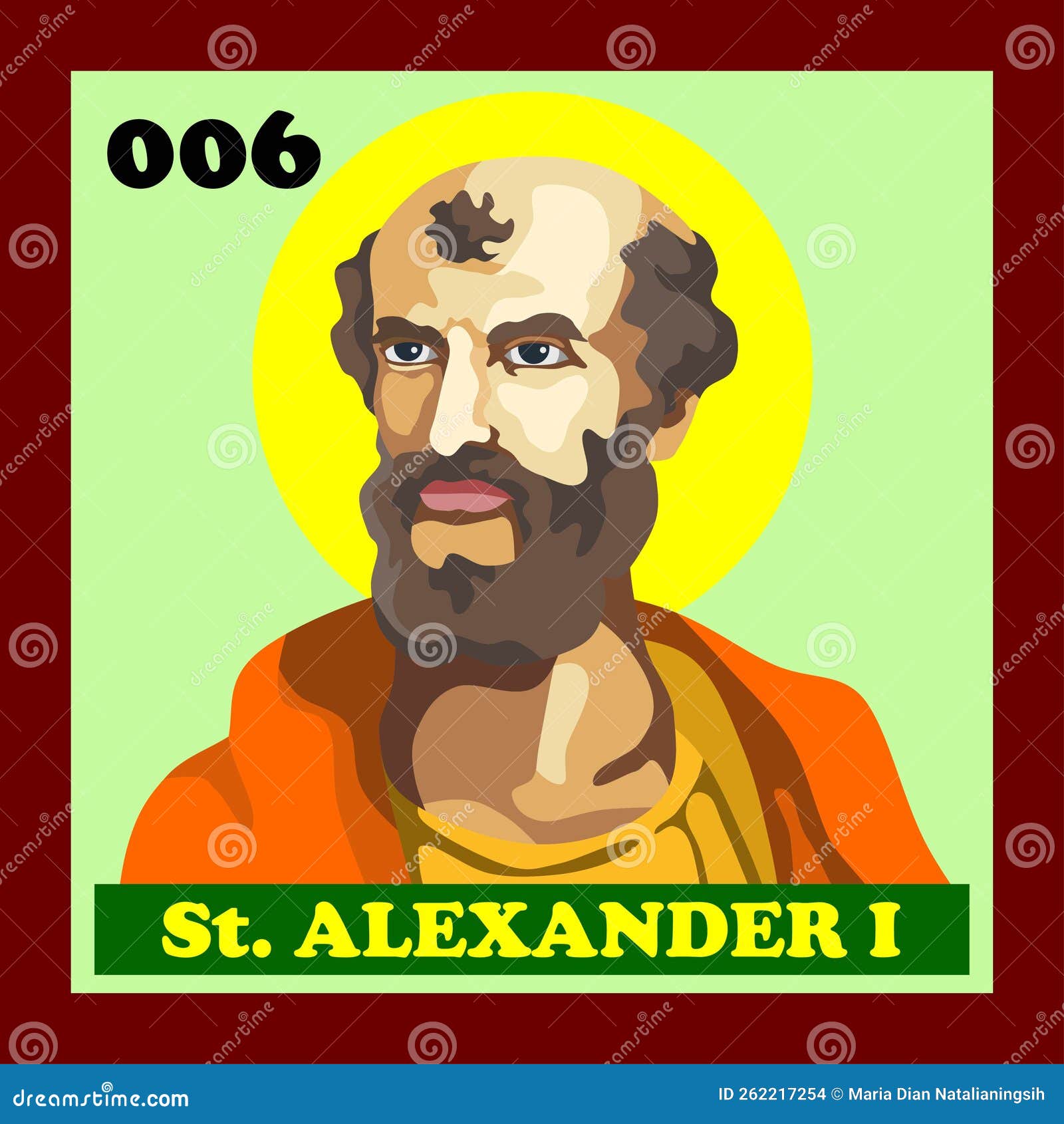 006th Roman Catholic Pope Saint Alexander I Vector Stock Vector ...