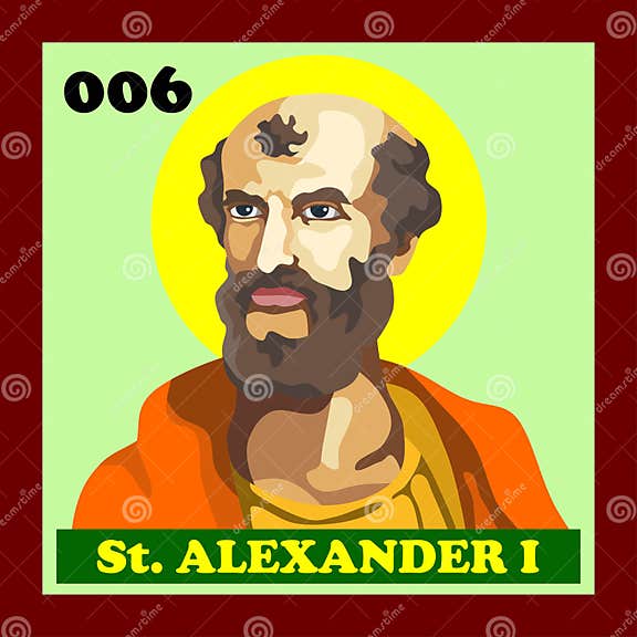 006th Roman Catholic Pope Saint Alexander I Vector Stock Vector ...