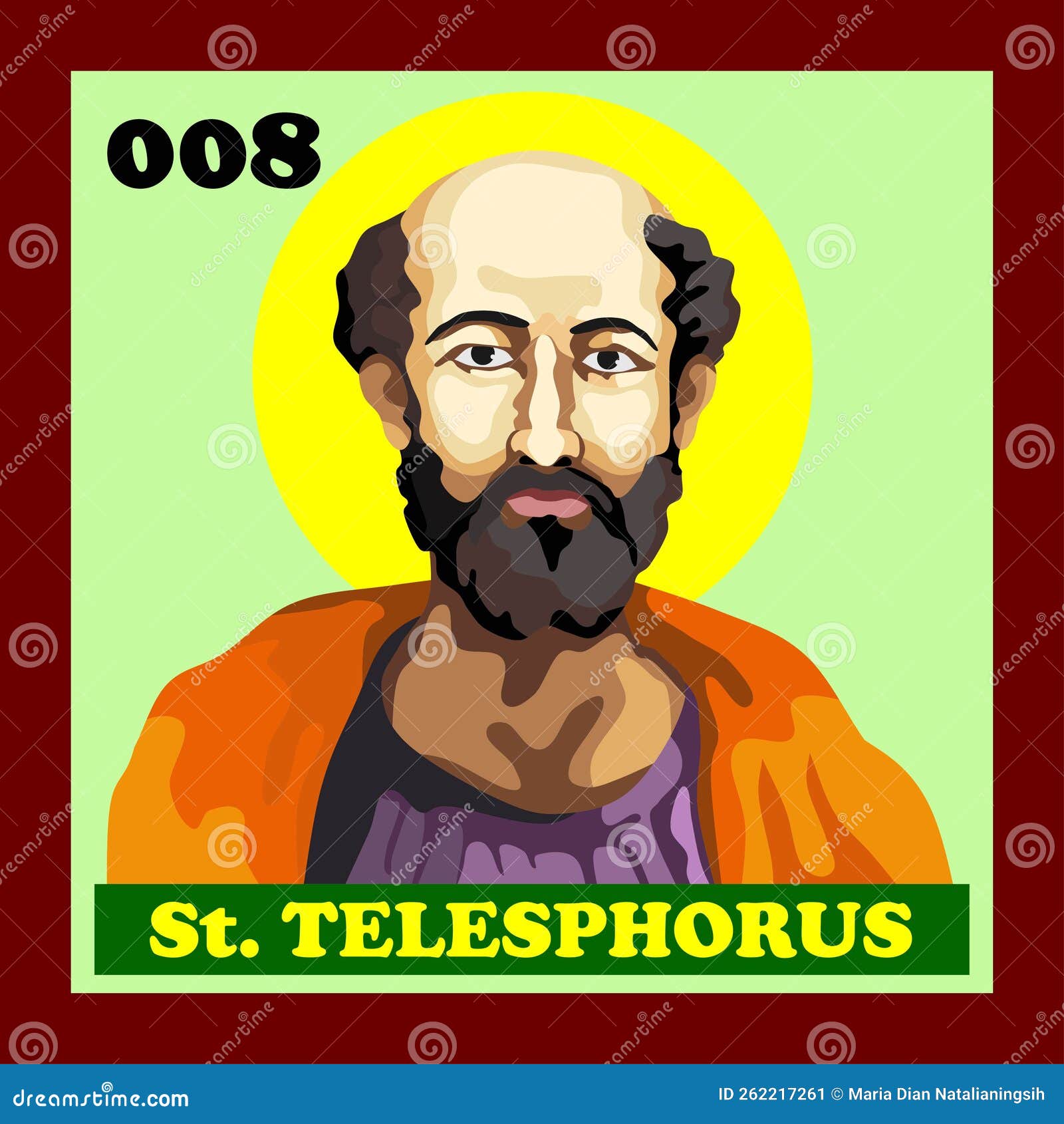 008th Roman Catholic Pope Saint Telesphorus Vector Stock Vector ...