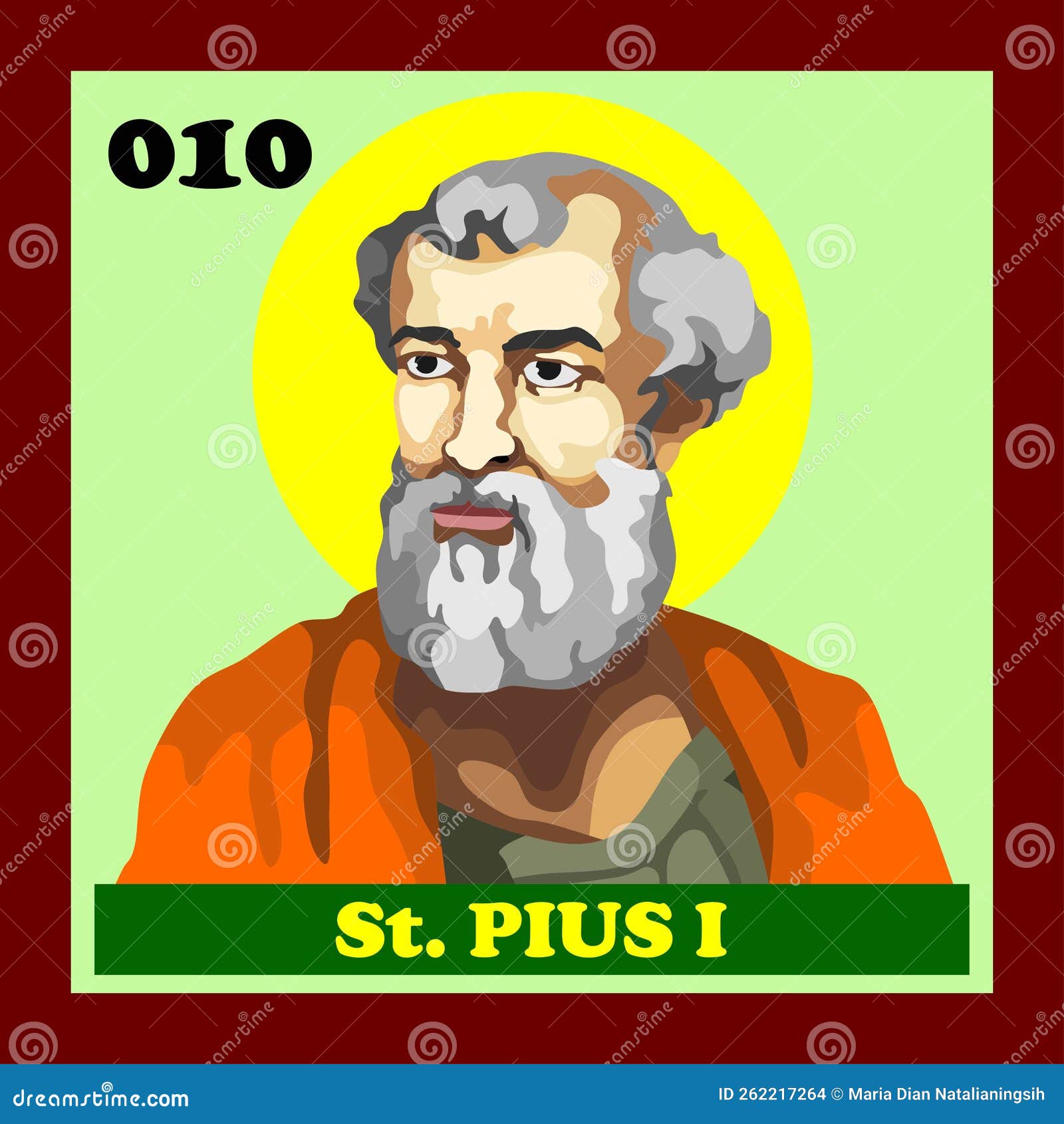 010th Roman Catholic Pope Saint Pius I Vector Stock Vector ...