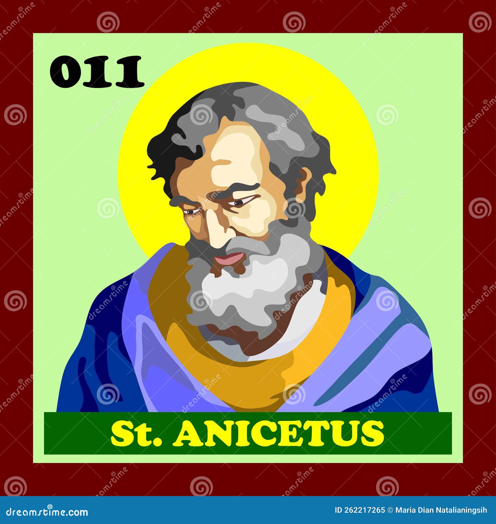 011th Roman Catholic Pope Saint Anicetus Vector Stock Vector ...