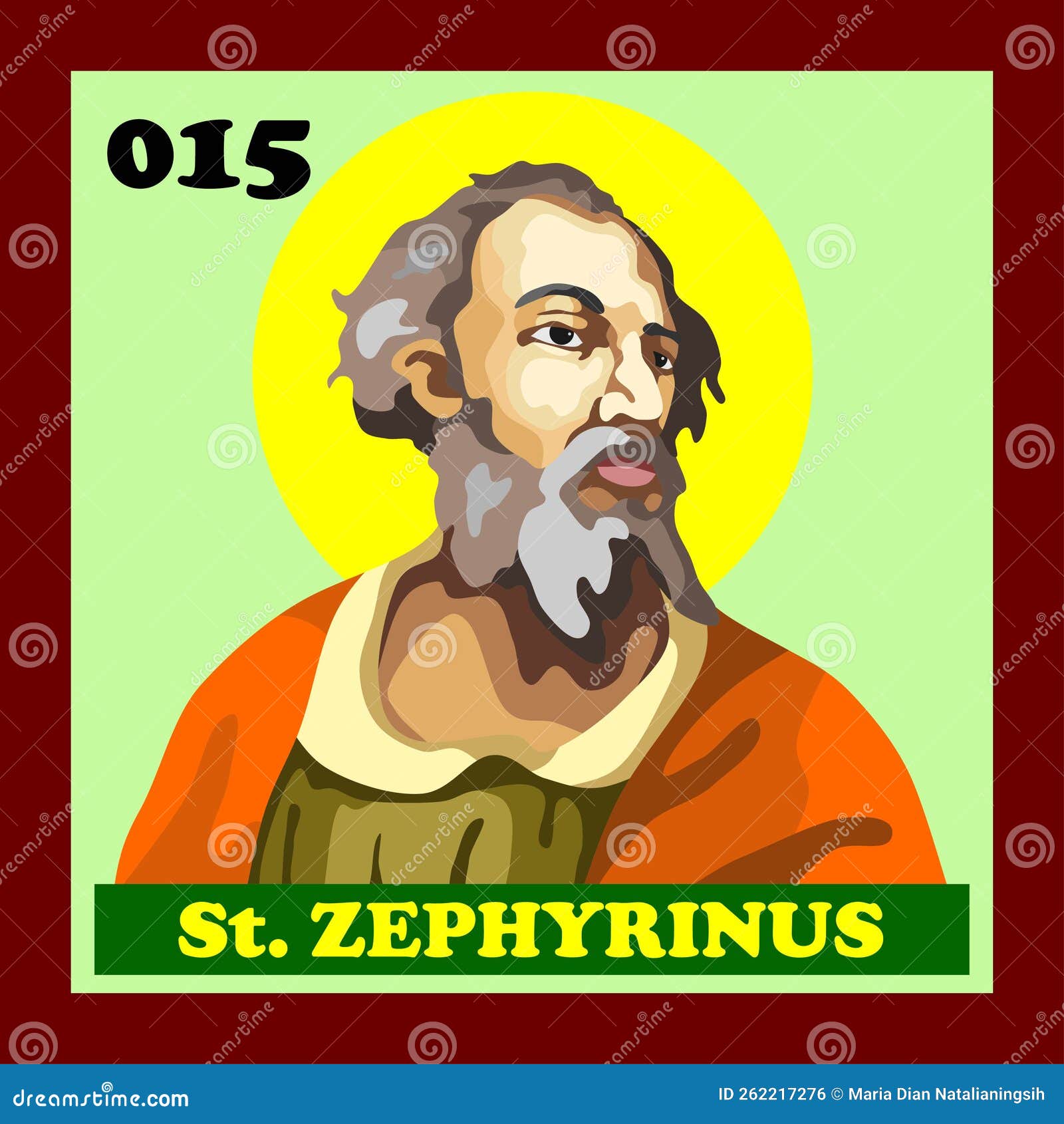 015th Roman Catholic Pope Saint Zephyrinus Vector Stock Vector ...