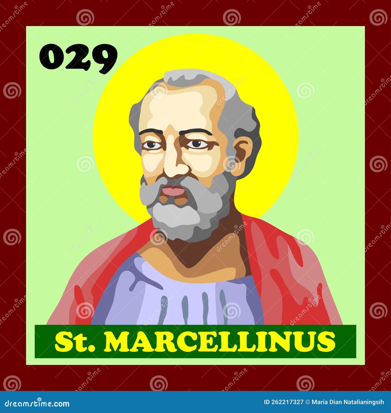 029th Roman Catholic Pope Saint Marcellinus Vector Stock Illustration ...