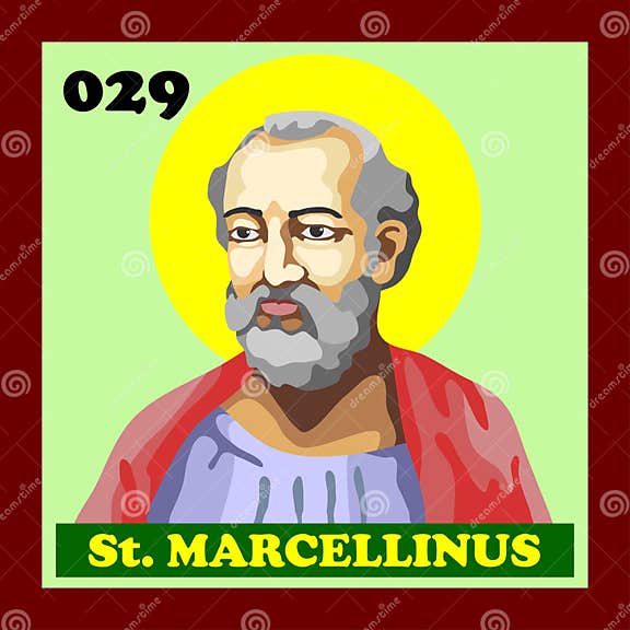 029th Roman Catholic Pope Saint Marcellinus Vector Stock Illustration ...