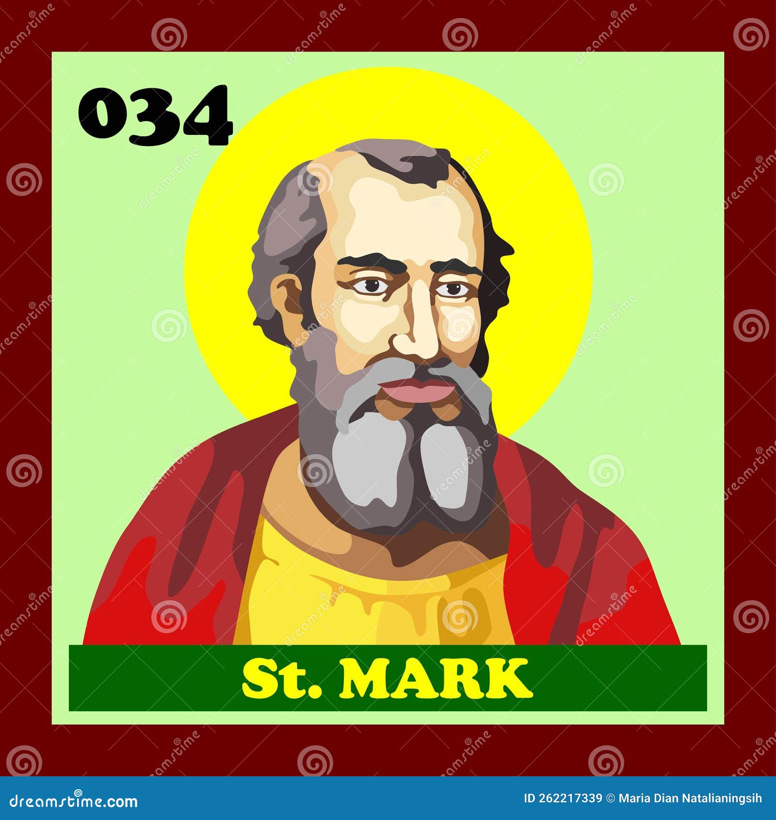 034th Roman Catholic Pope Saint Mark Vector Stock Vector - Illustration ...