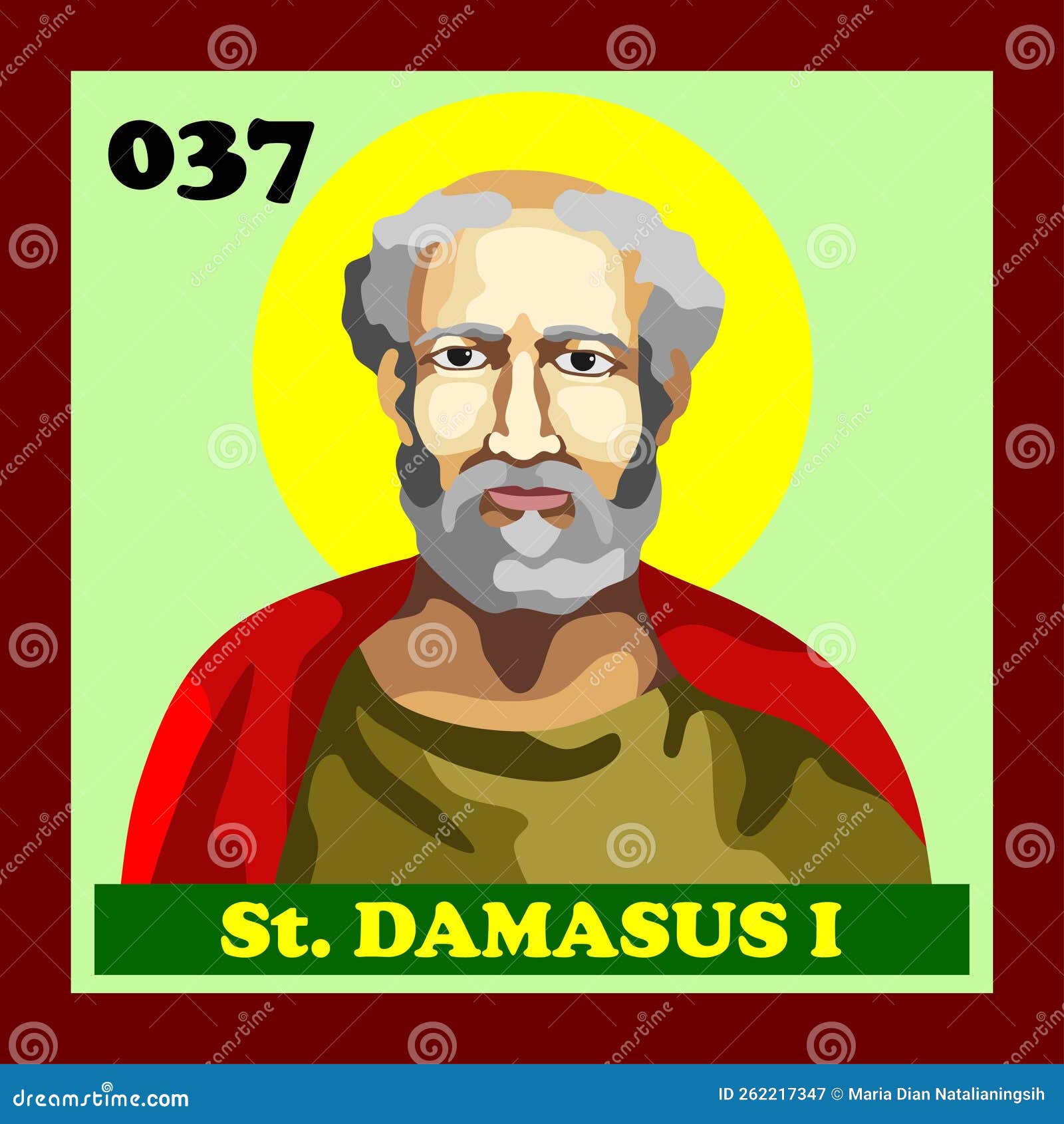 037th Roman Catholic Pope Saint Damasus I Vector Stock Vector ...