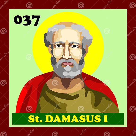 037th Roman Catholic Pope Saint Damasus I Vector Stock Vector ...