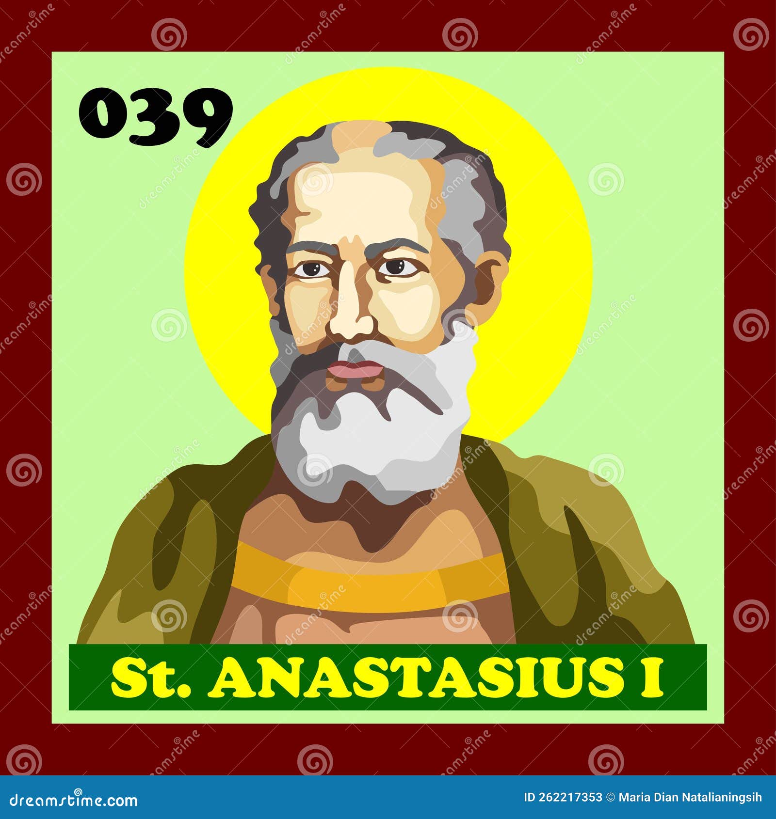 039th Roman Catholic Pope Saint Anastasius I Vector Stock Vector ...