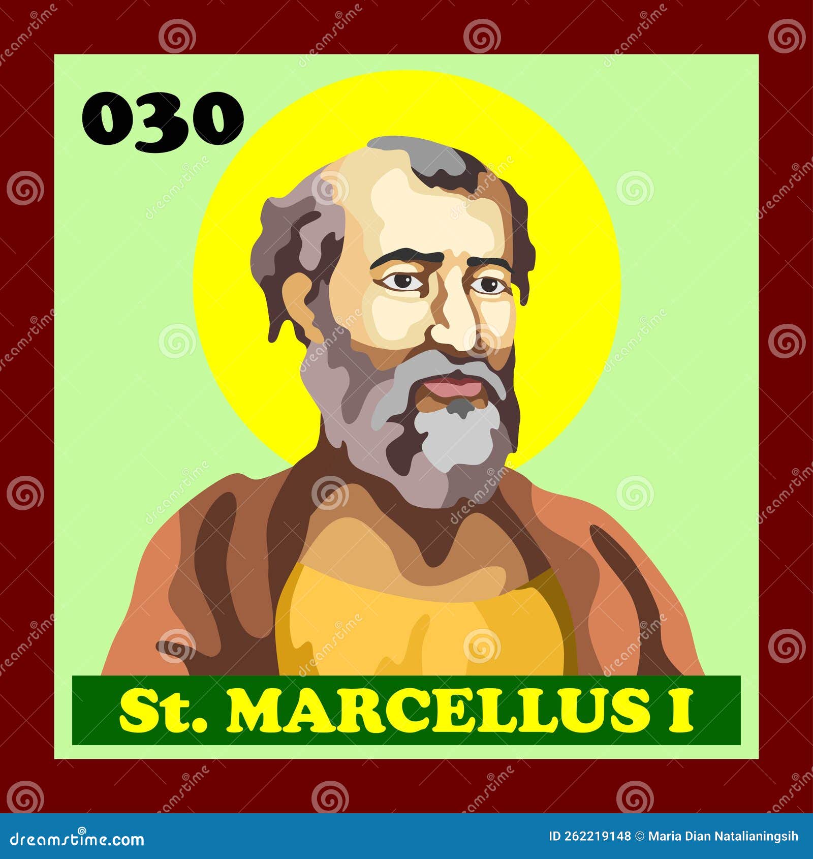 030th Roman Catholic Pope Saint Marcellus I Vector Stock Vector ...