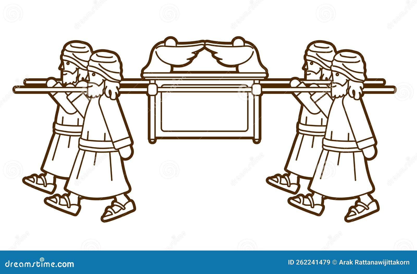 Group of Levi Carrying Ark of the Covenant Cartoon Graphic Vector Stock ...