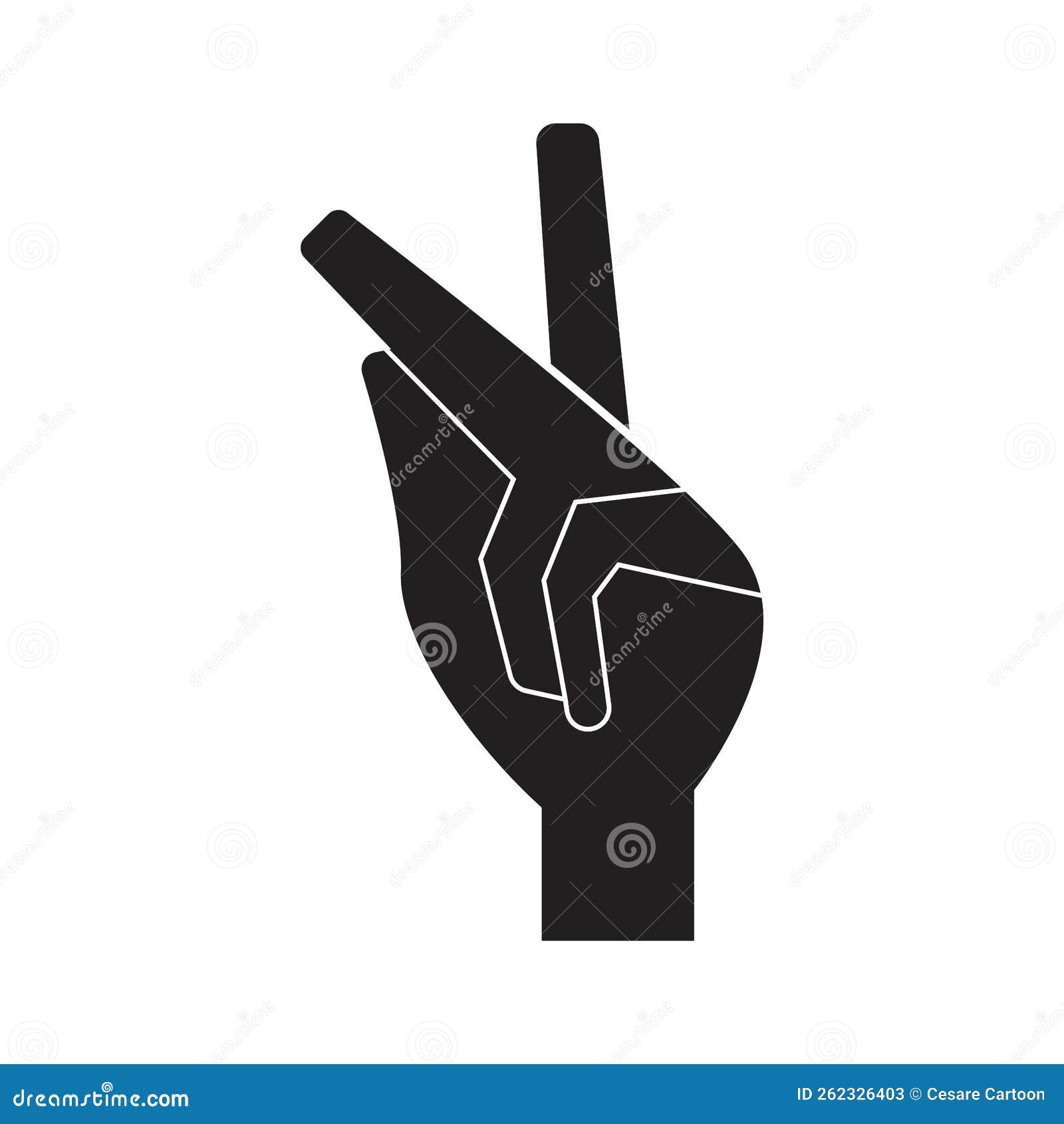Flat black hand stock vector. Illustration of vector - 262326403