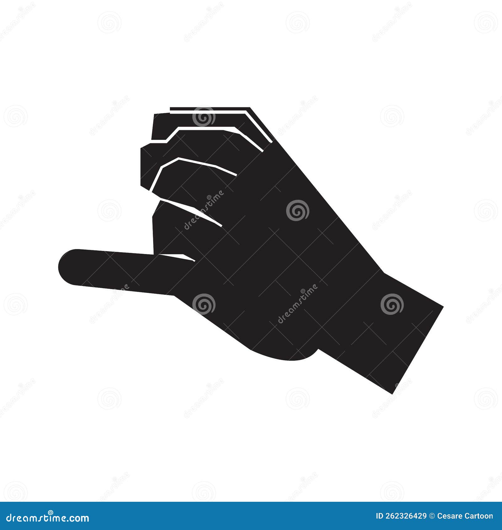 Flat black hand stock vector. Illustration of flat, black - 262326429