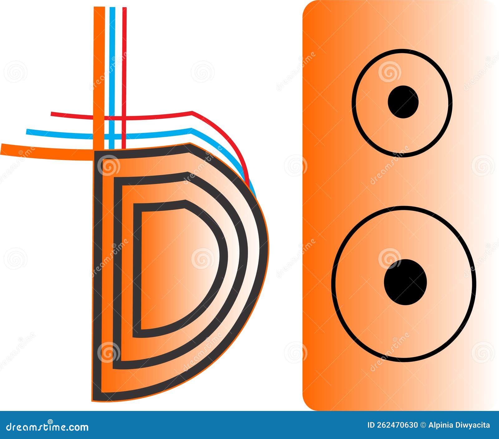 Colorfull Logo Audio Speaker Sound Design Project Stock Vector ...