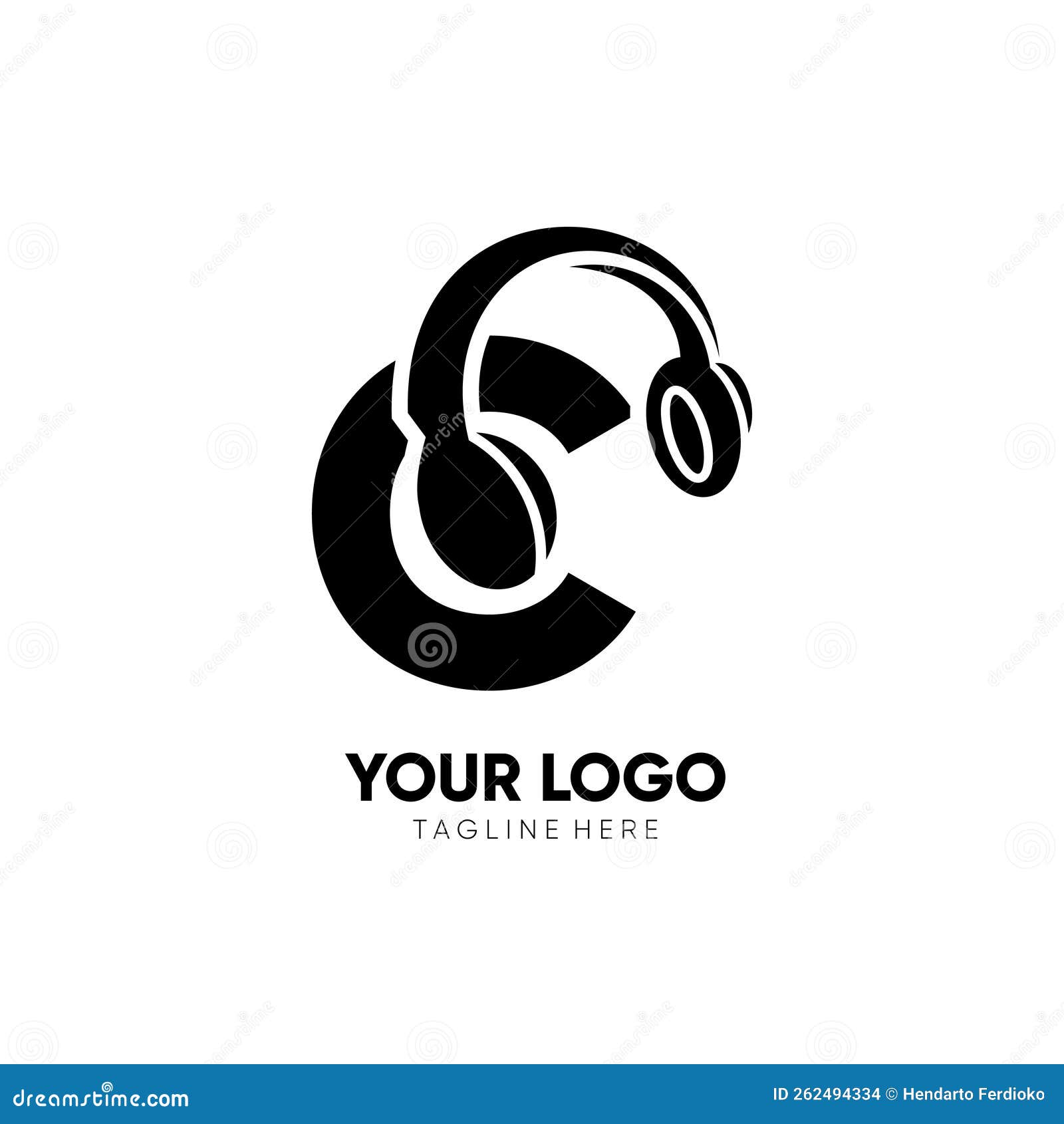 Letter C Headphone Logo Design Vector Icon Graphic Illustration Emblem ...