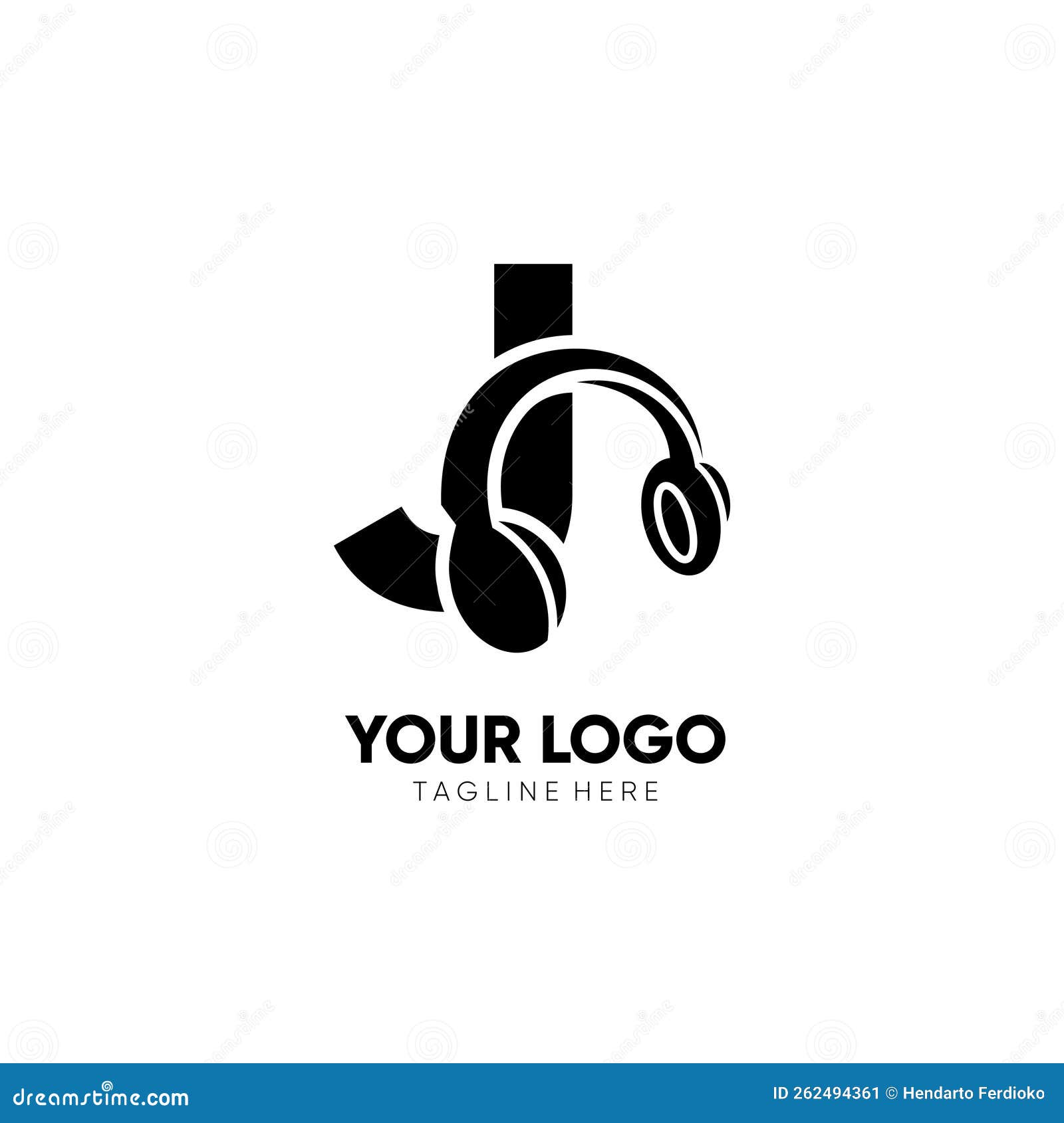 Letter J Headphone Logo Design Vector Icon Graphic Illustration Emblem ...