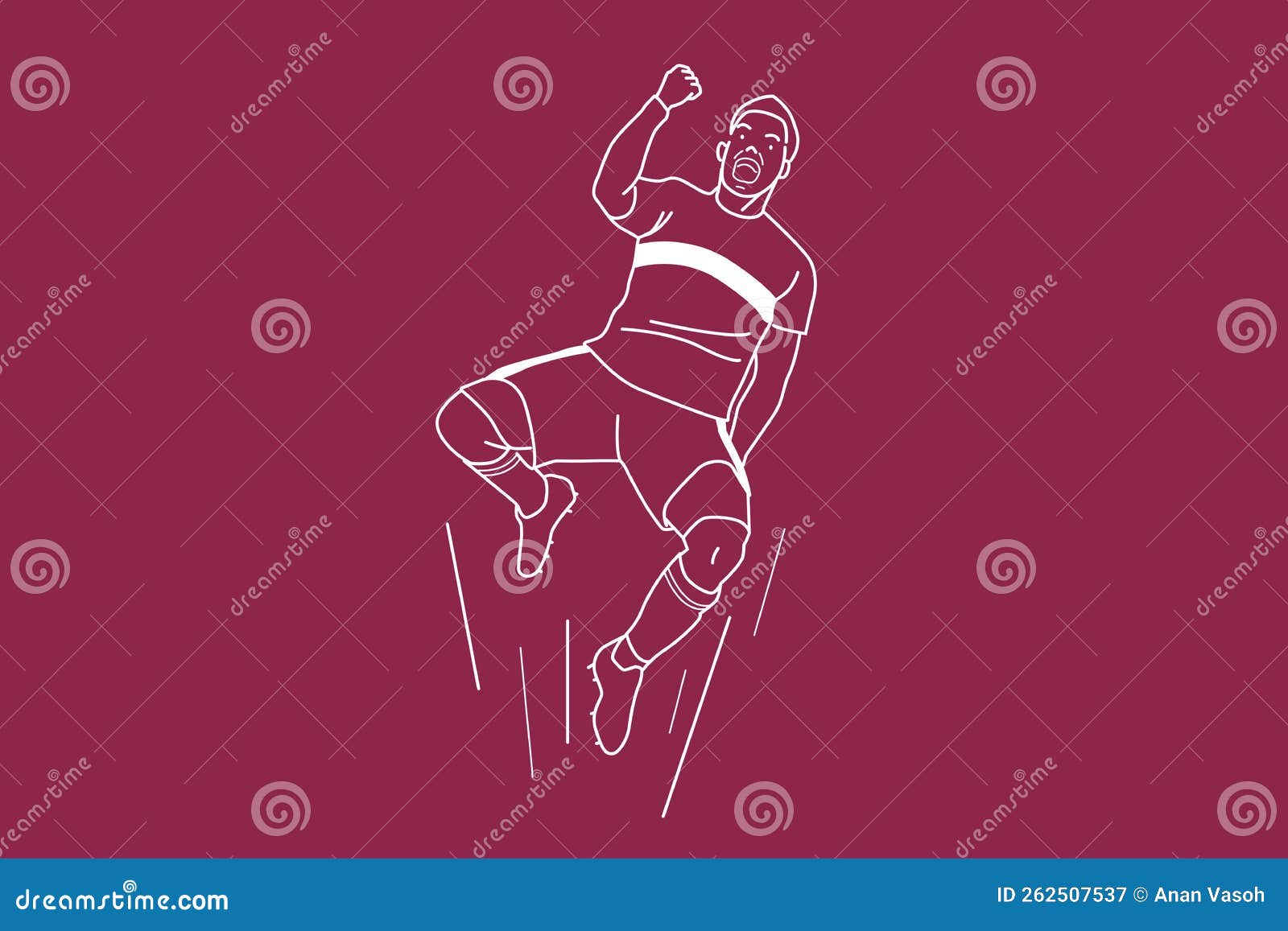Soccer Player and Football. Outline Illustration Stock Illustration ...