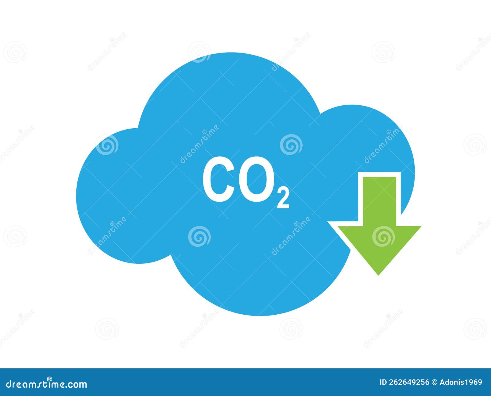 CO2 Emission Sign, Carbon Dioxide Icon On A Billboard Atop A Building ...