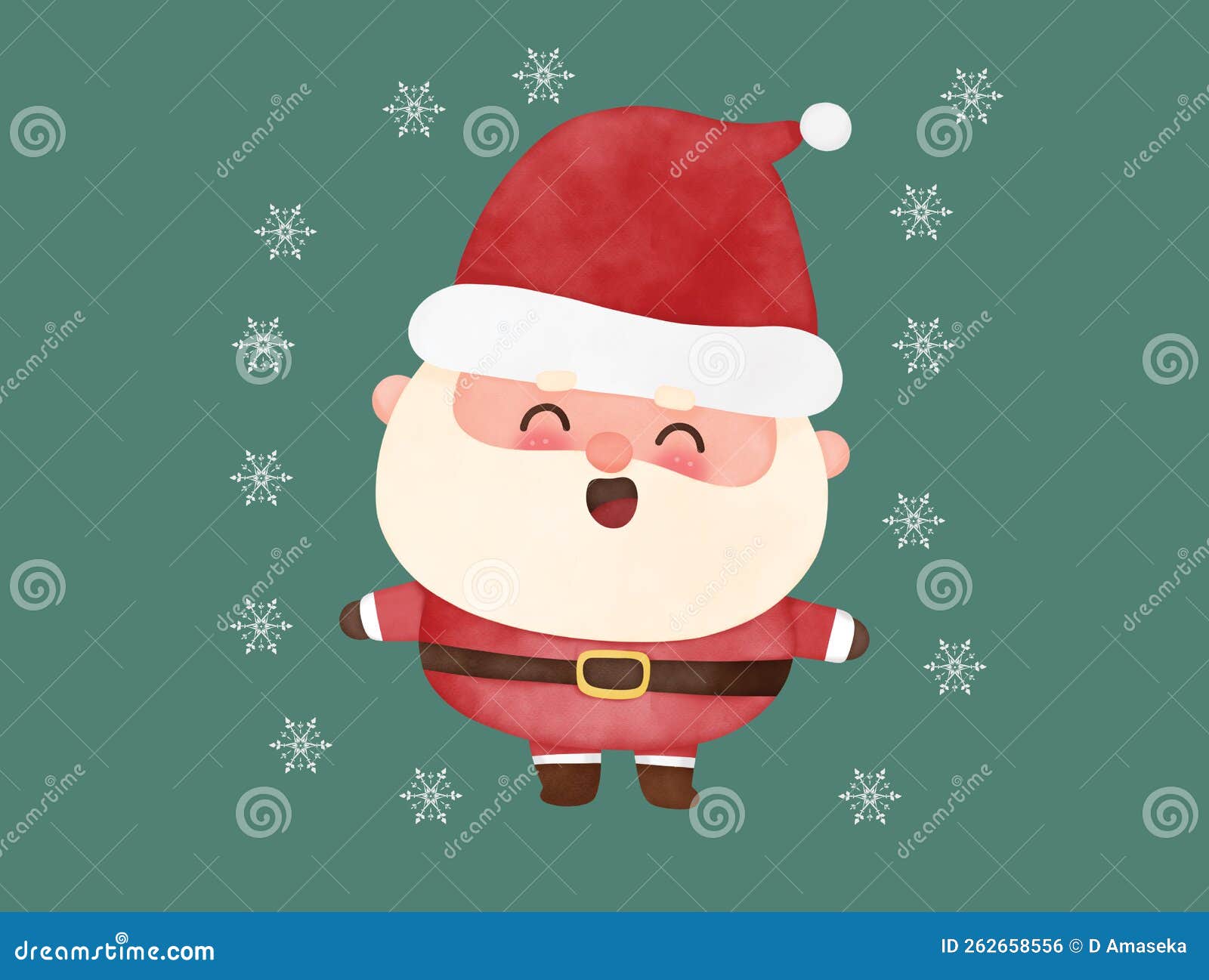 Smiling Santa Cartoon Christmas Design Stock Illustration ...