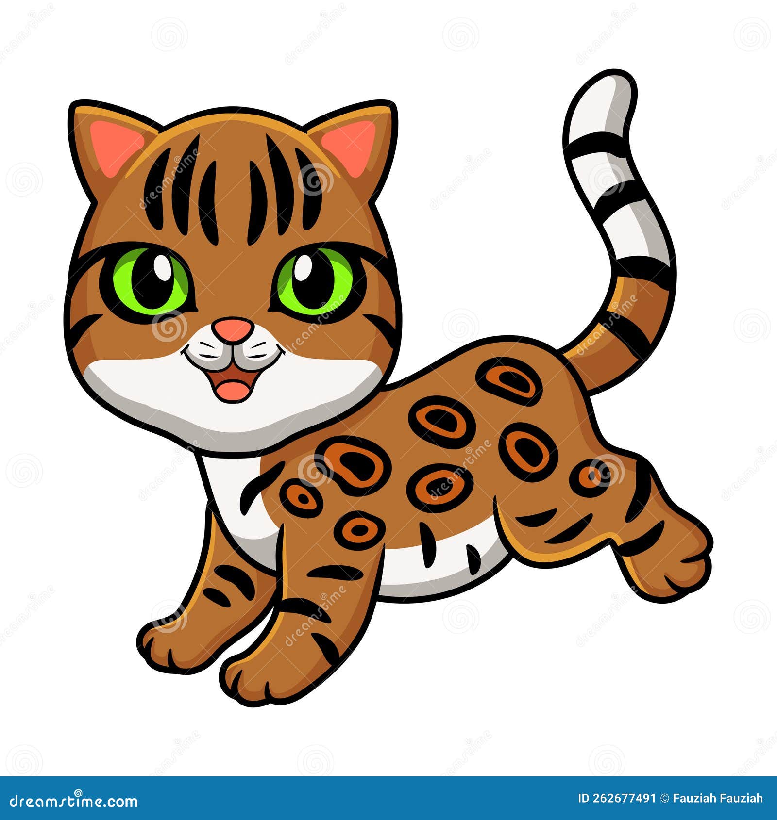 Cute Bengal Cat Cartoon Walking Stock Vector - Illustration of icon ...