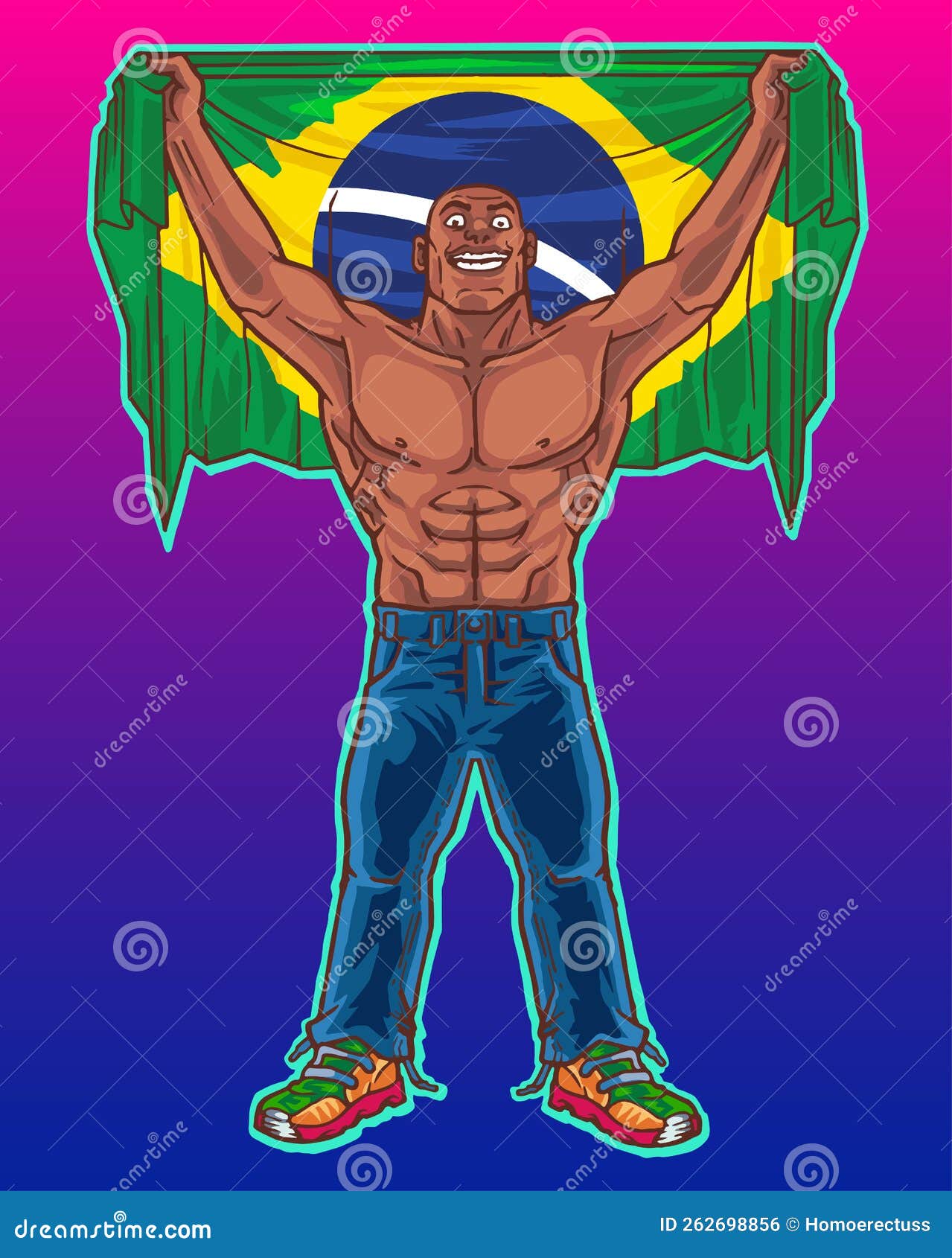 Brazil Football National Team Supporter Fans Stock Vector ...