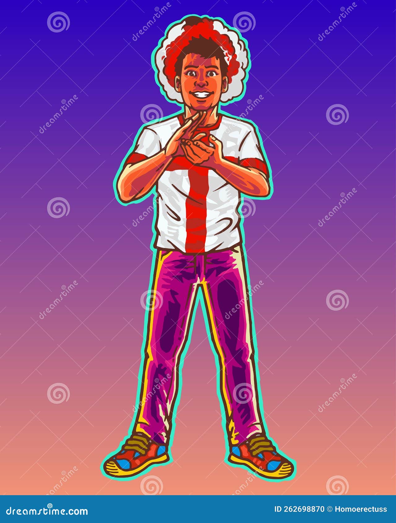 England Football National Team Supporter Fans Stock Vector ...