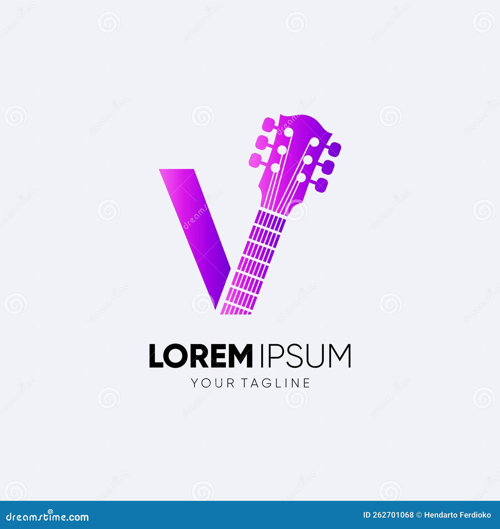 Letter V Guitar Logo Design Vector Art Icon Graphic Illustration Stock ...