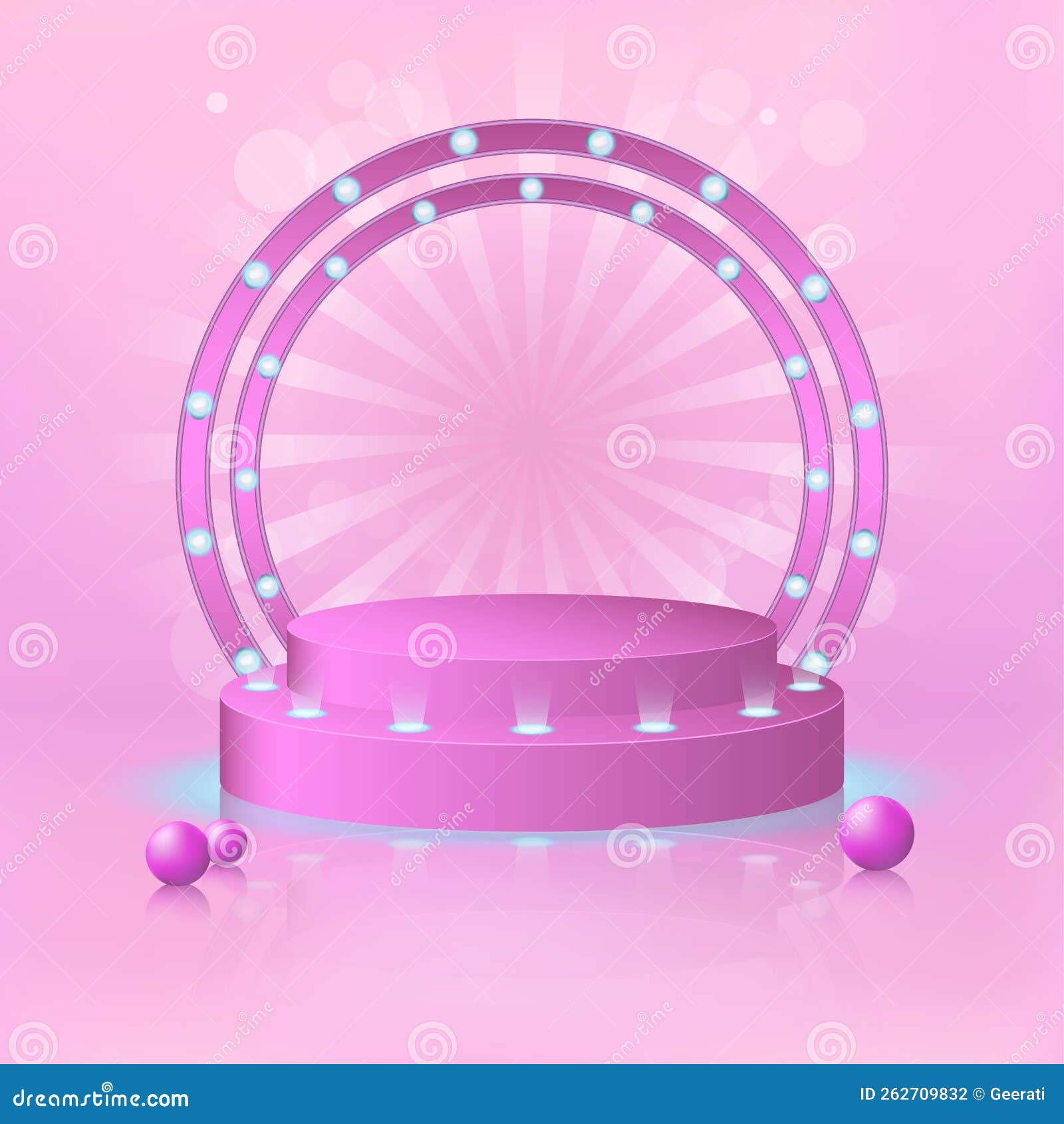 Blank Exhibition Display Stage Podium Mockup in Pastel Pink Theme Color ...