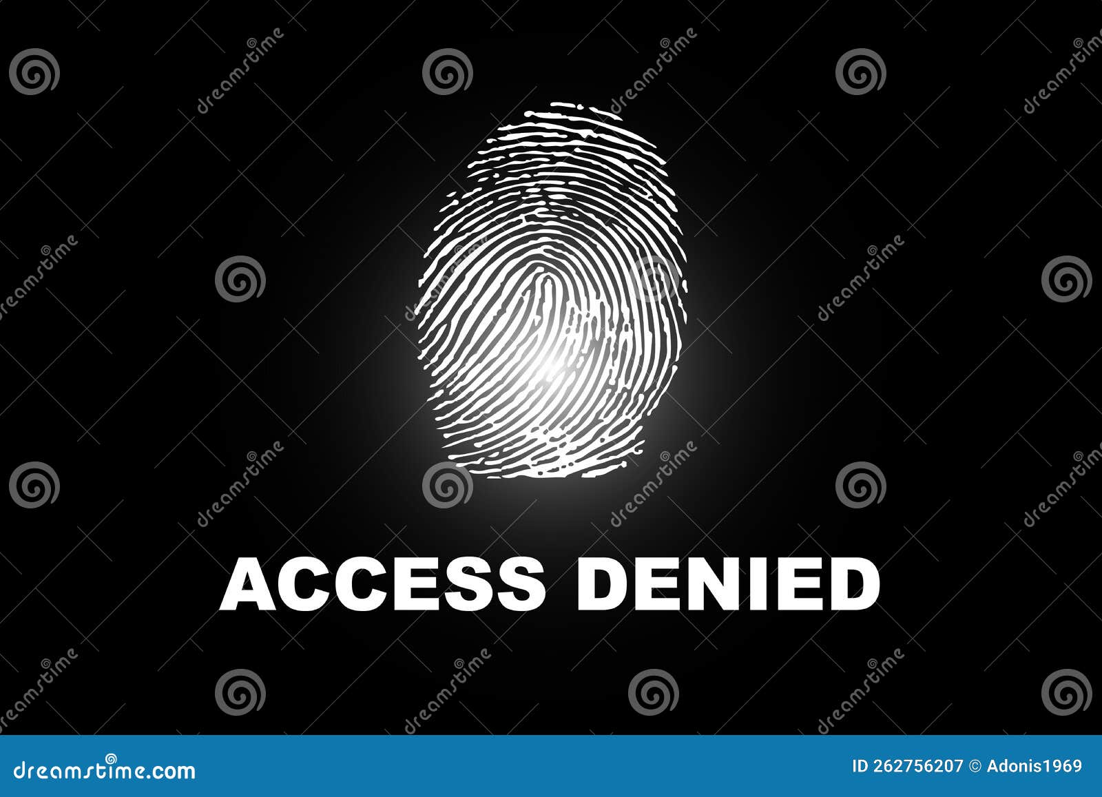 Access Denied with Finger Print on Black Stock Illustration ...