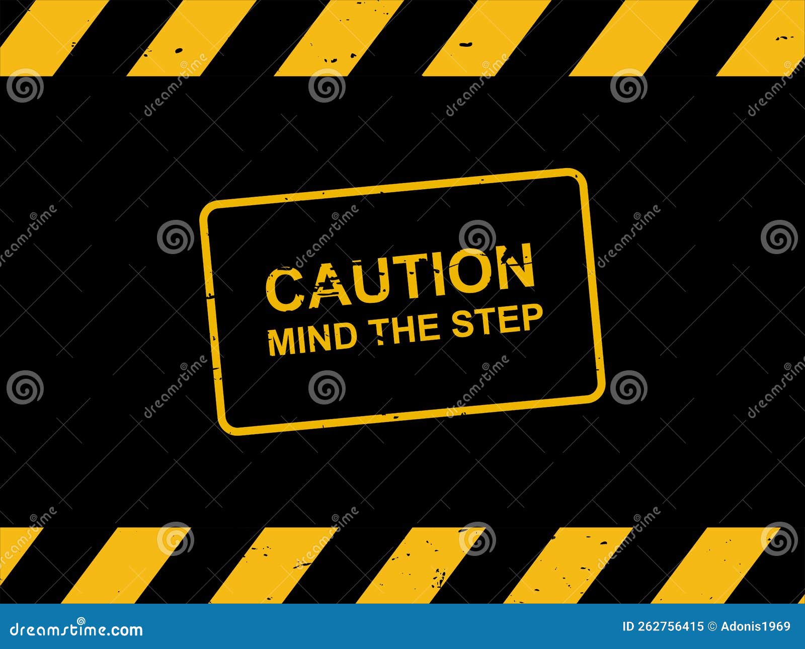 Caution Mind the Step Stamp on Black Stock Illustration - Illustration ...