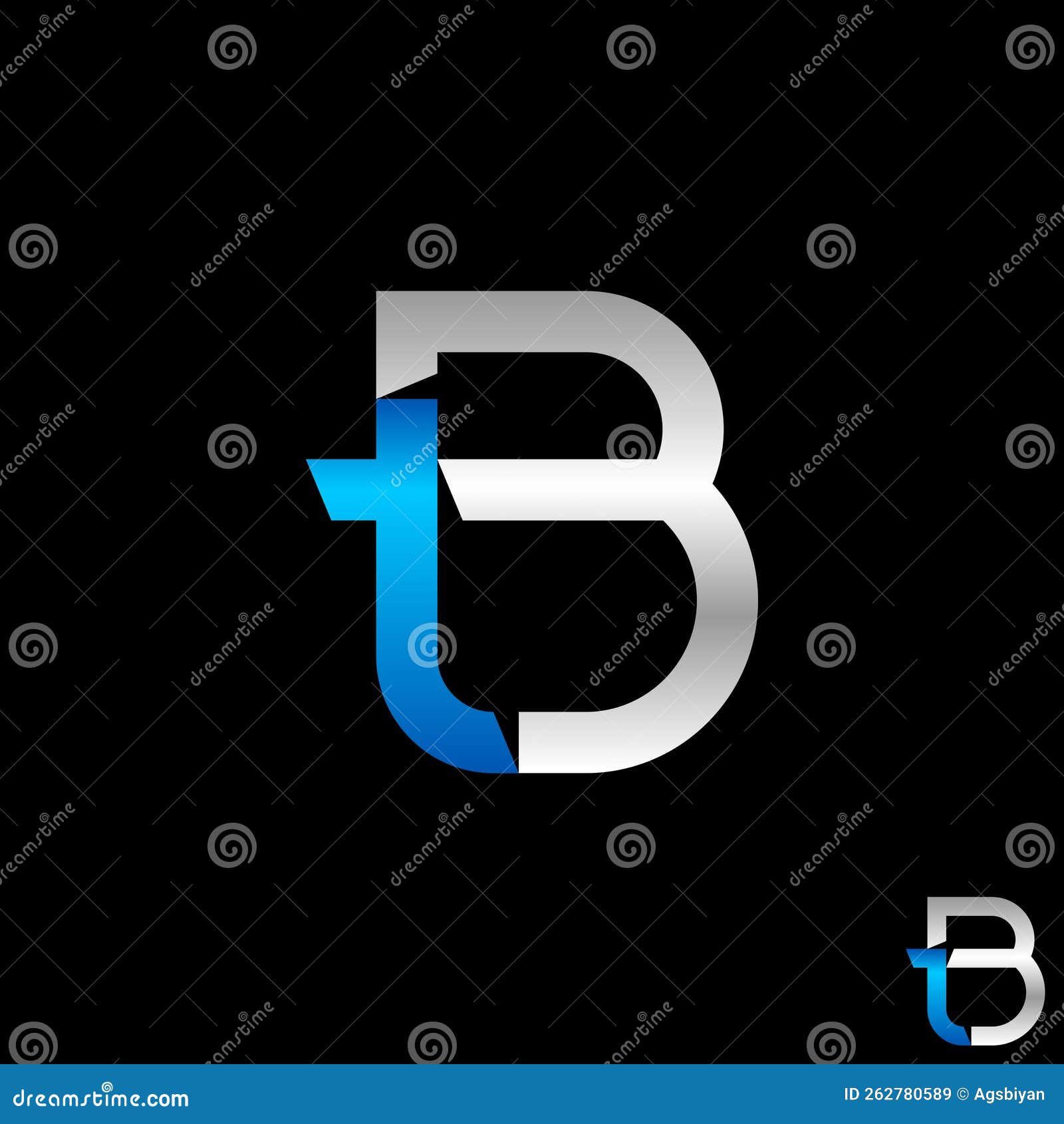 Simple and Unique Letter or Word TB Sans Serif Cut and Merge Connect ...